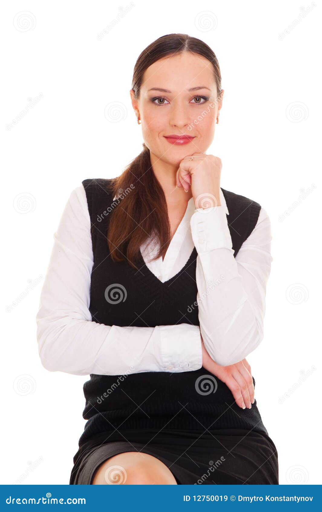 Friendly beautiful woman stock image. Image of secretary - 12750019