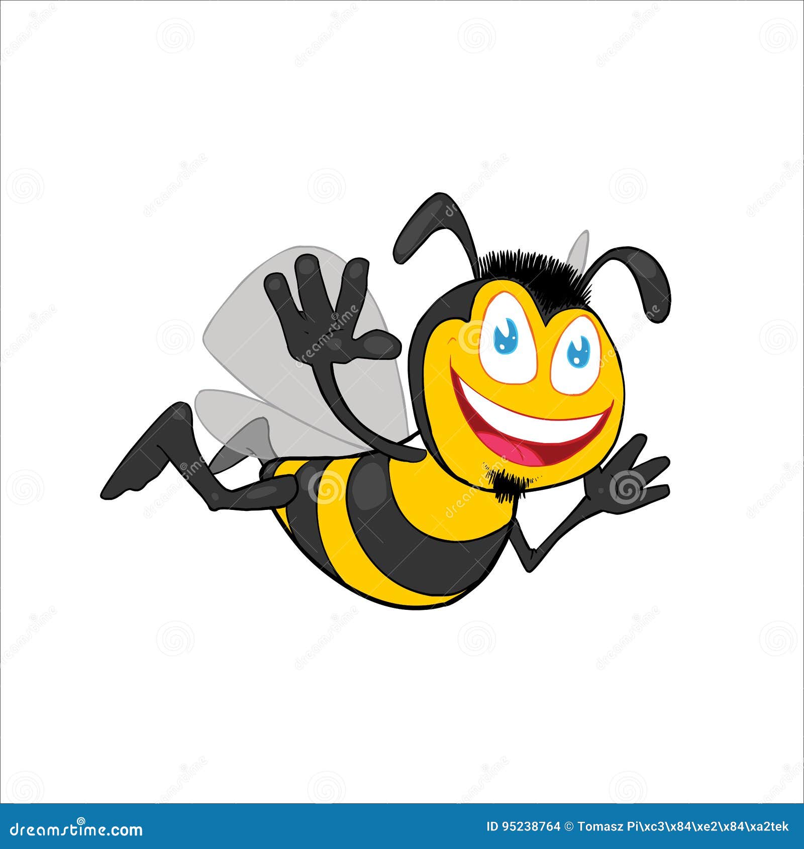 Friendly bee stock illustration. Illustration of mead - 95238764