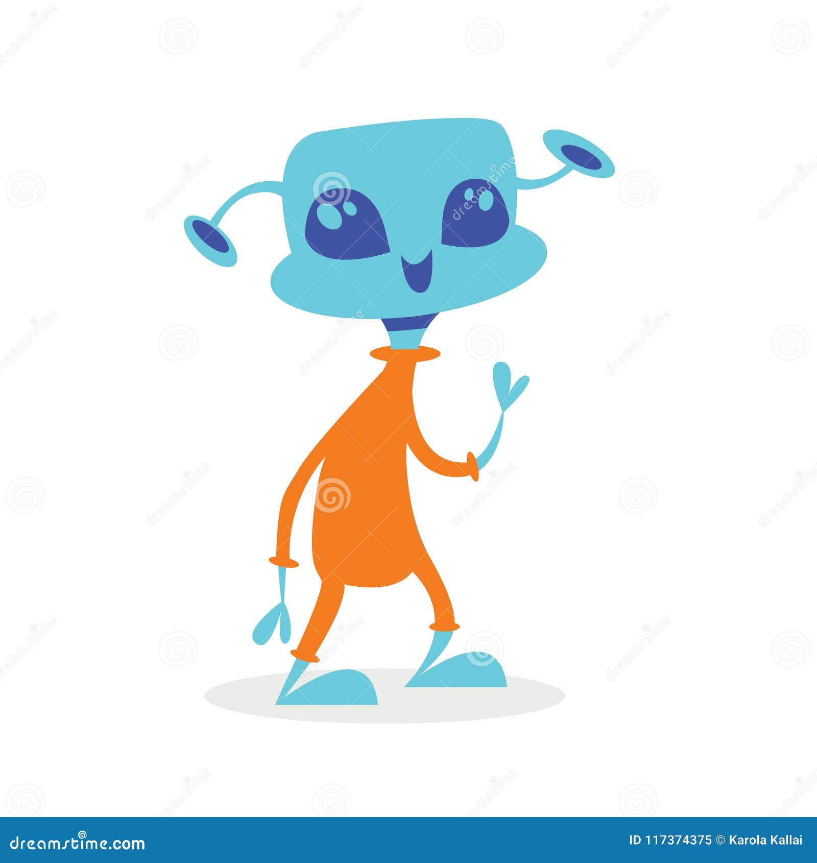 Friendly blue alien stock vector. Illustration of background - 117374375