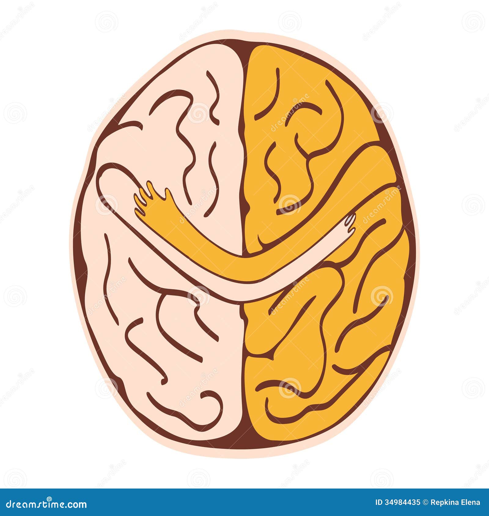 Friendly brain stock vector. Illustration of humor, cartoon - 34984435