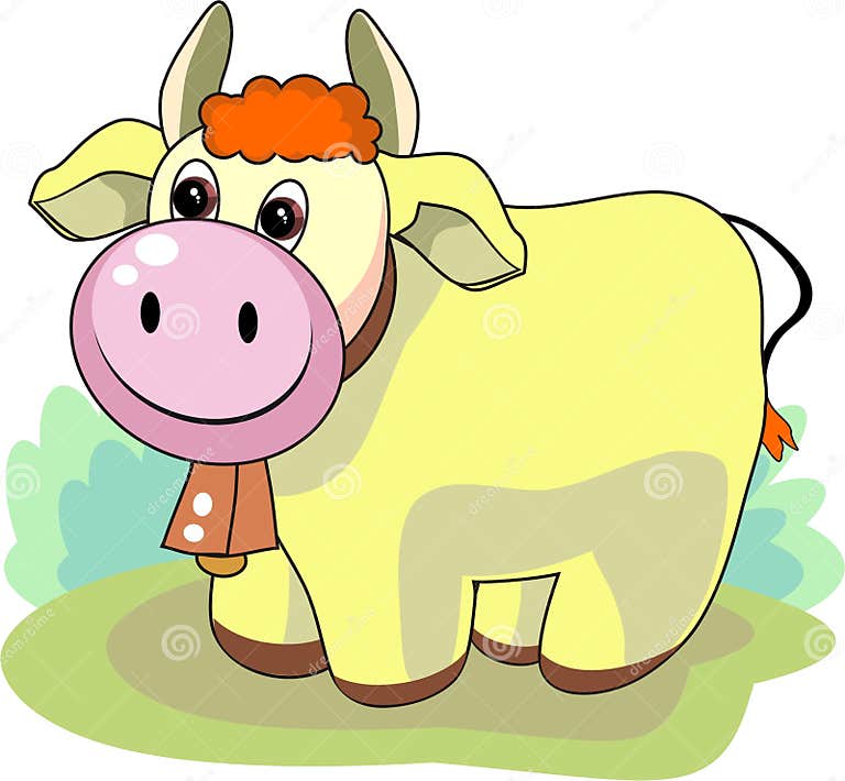 Friendly bull stock vector. Illustration of cheerful, bell - 4263941