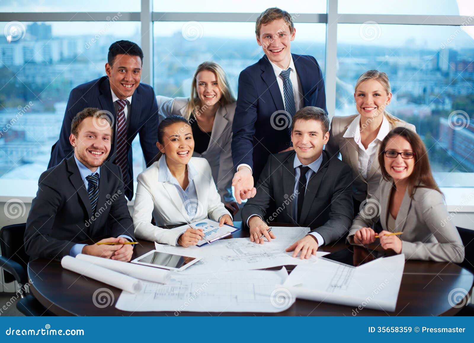 Friendly business group stock image. Image of colleague - 35658359