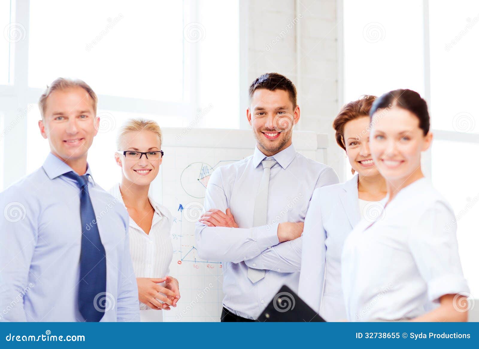 Friendly Business Team in Office Stock Image - Image of board, business ...