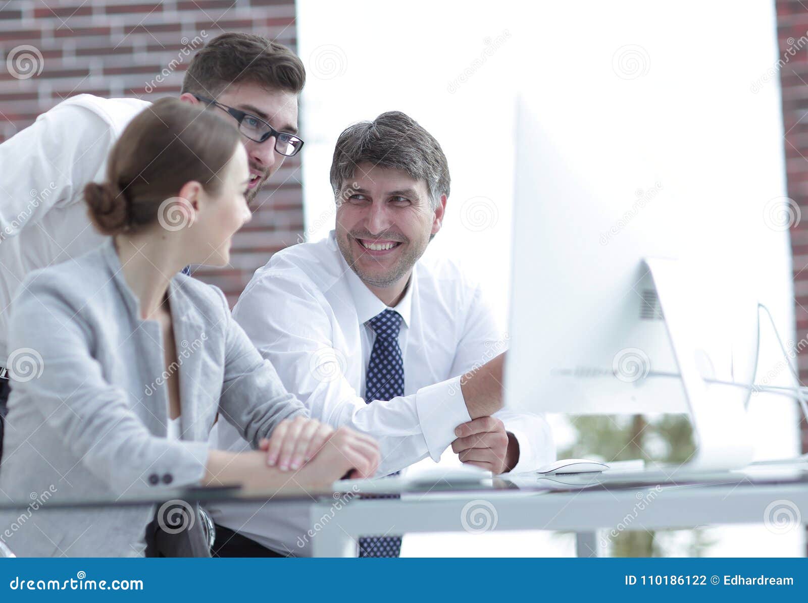 Friendly Business Team in the Office Stock Photo - Image of ...