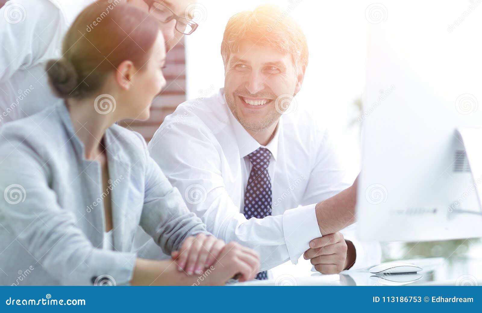 Friendly Business Team in the Office Stock Image - Image of project ...