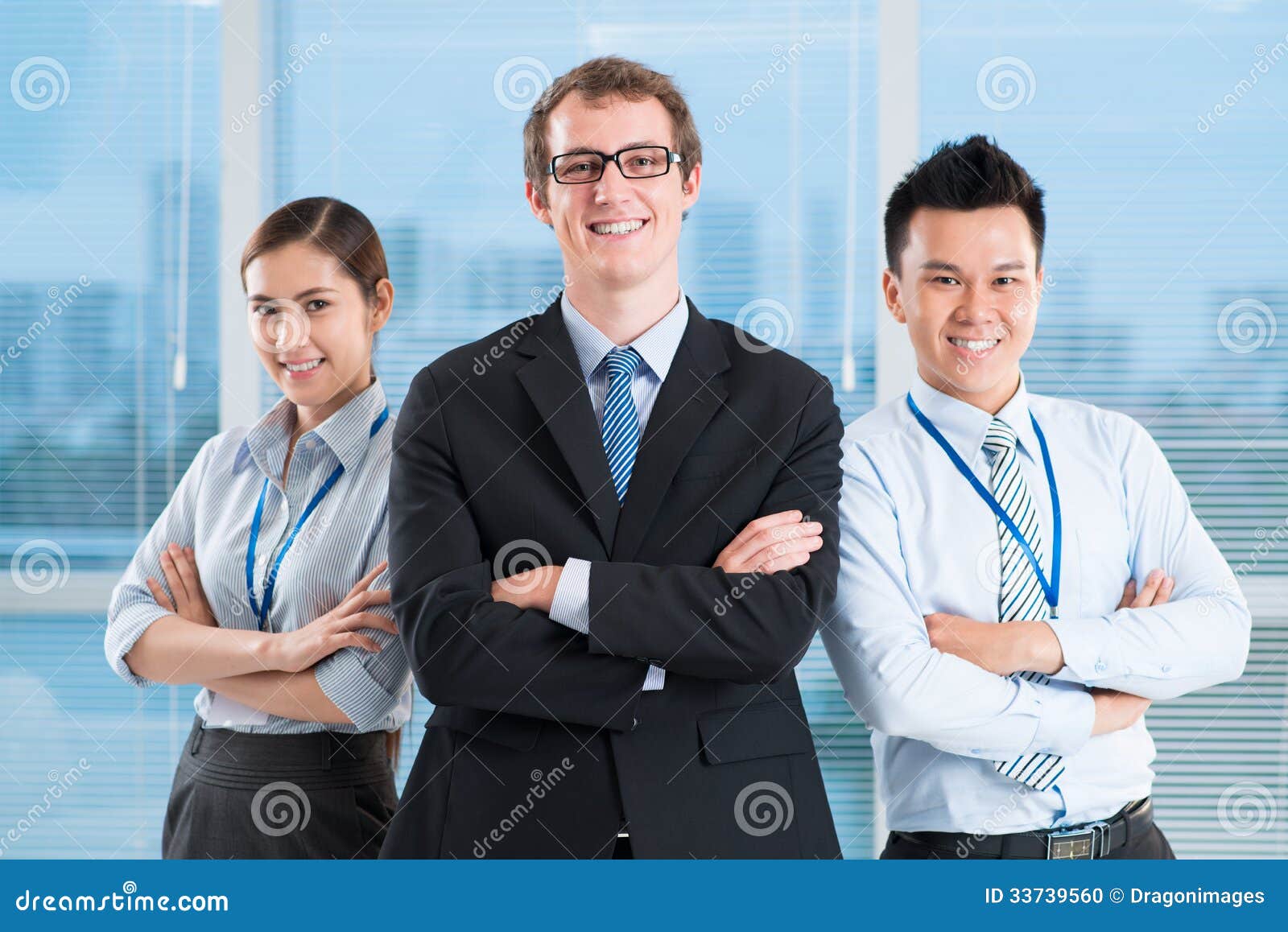 Friendly business team stock photo. Image of person, glance - 33739560
