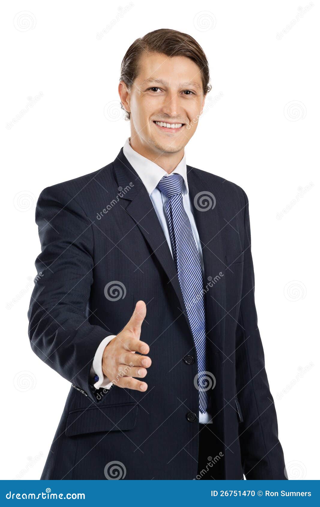 Friendly Businessman Handshake Stock Photo - Image of portrait ...