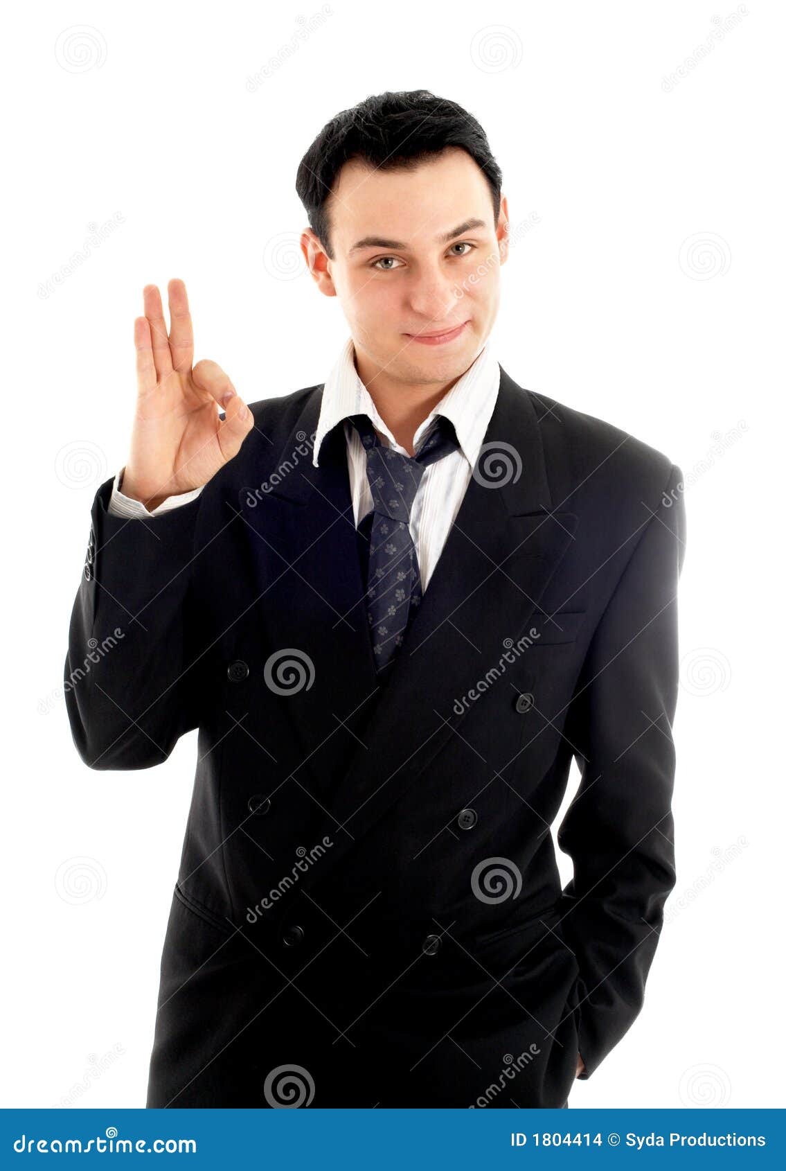 Friendly Businessman Showing Ok Sign Stock Photo - Image of elegant ...