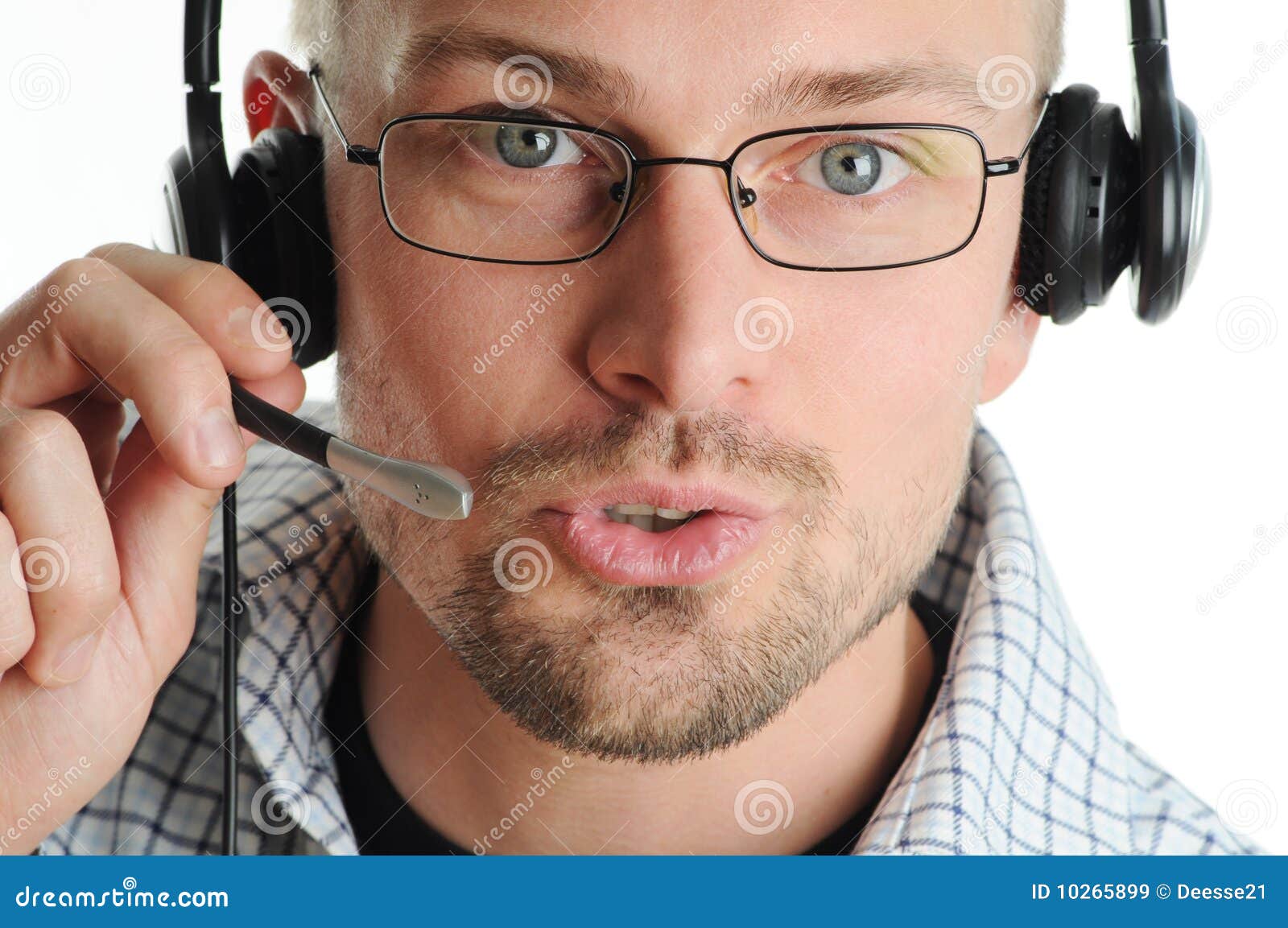 Friendly Call Center Agent stock image. Image of speak - 10265899
