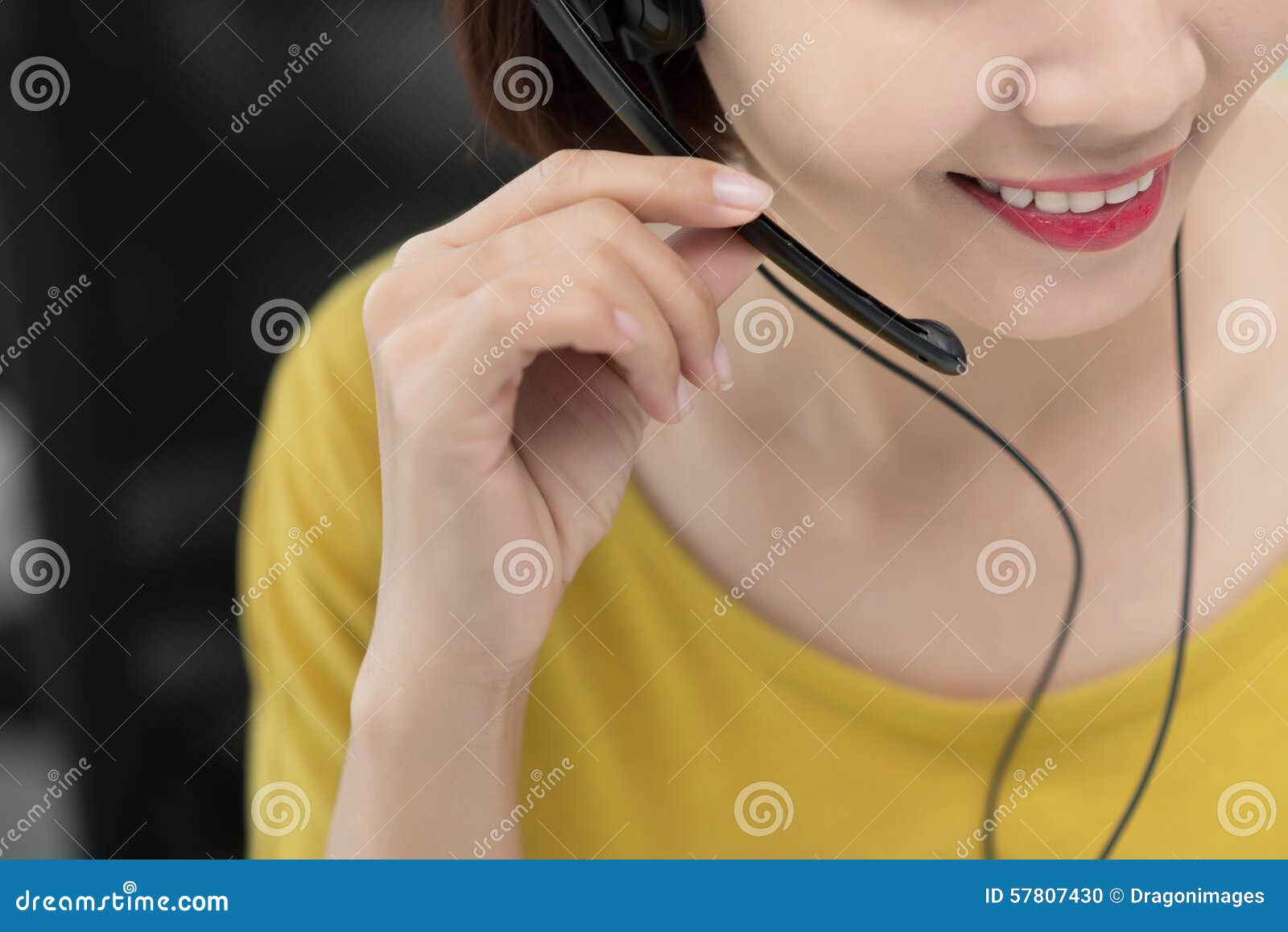Friendly Call Center Operator Stock Photo - Image of callcenter, woman ...