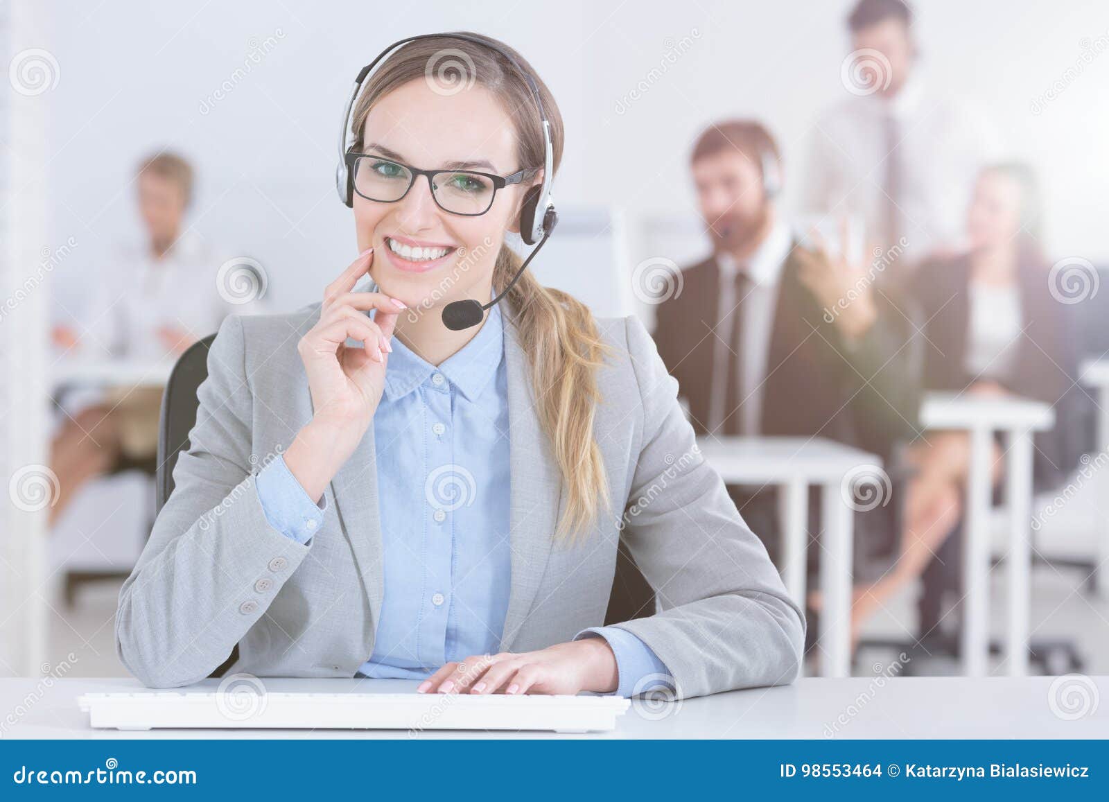 Friendly Call Center Worker Stock Photo - Image of smiling, corporation ...