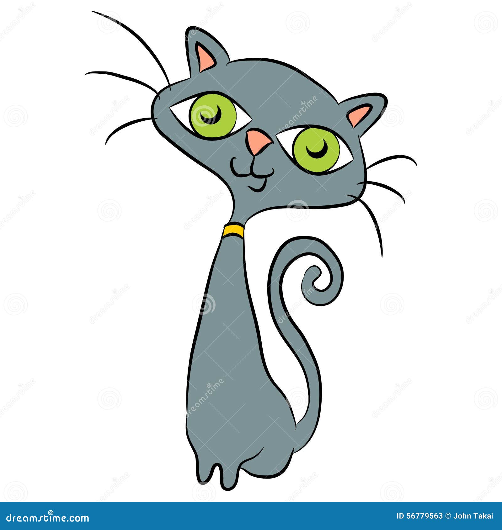 Friendly Cartoon Cat stock vector. Illustration of friendly - 56779563