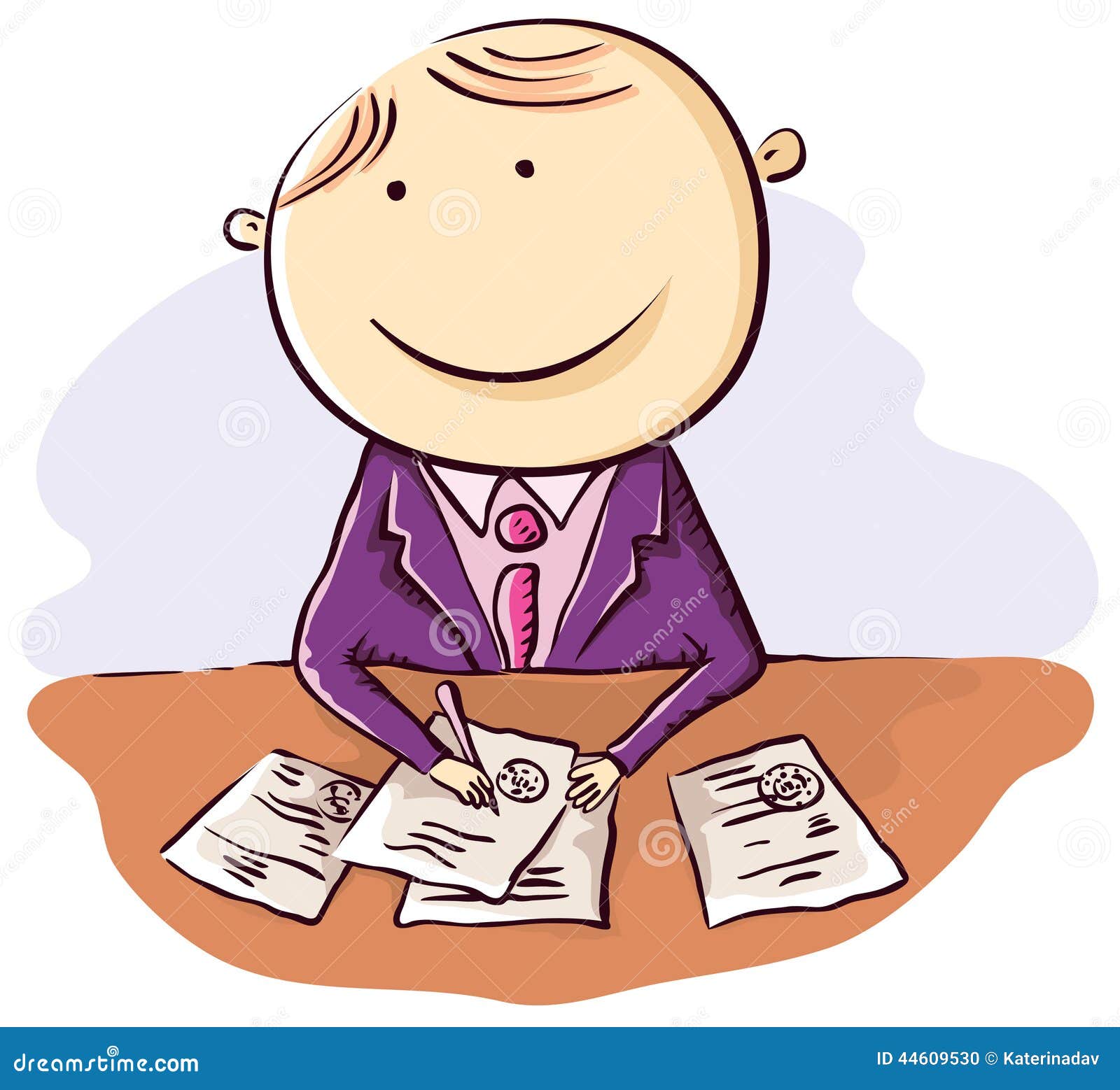 Friendly cartoon clerk stock vector. Illustration of white - 44609530