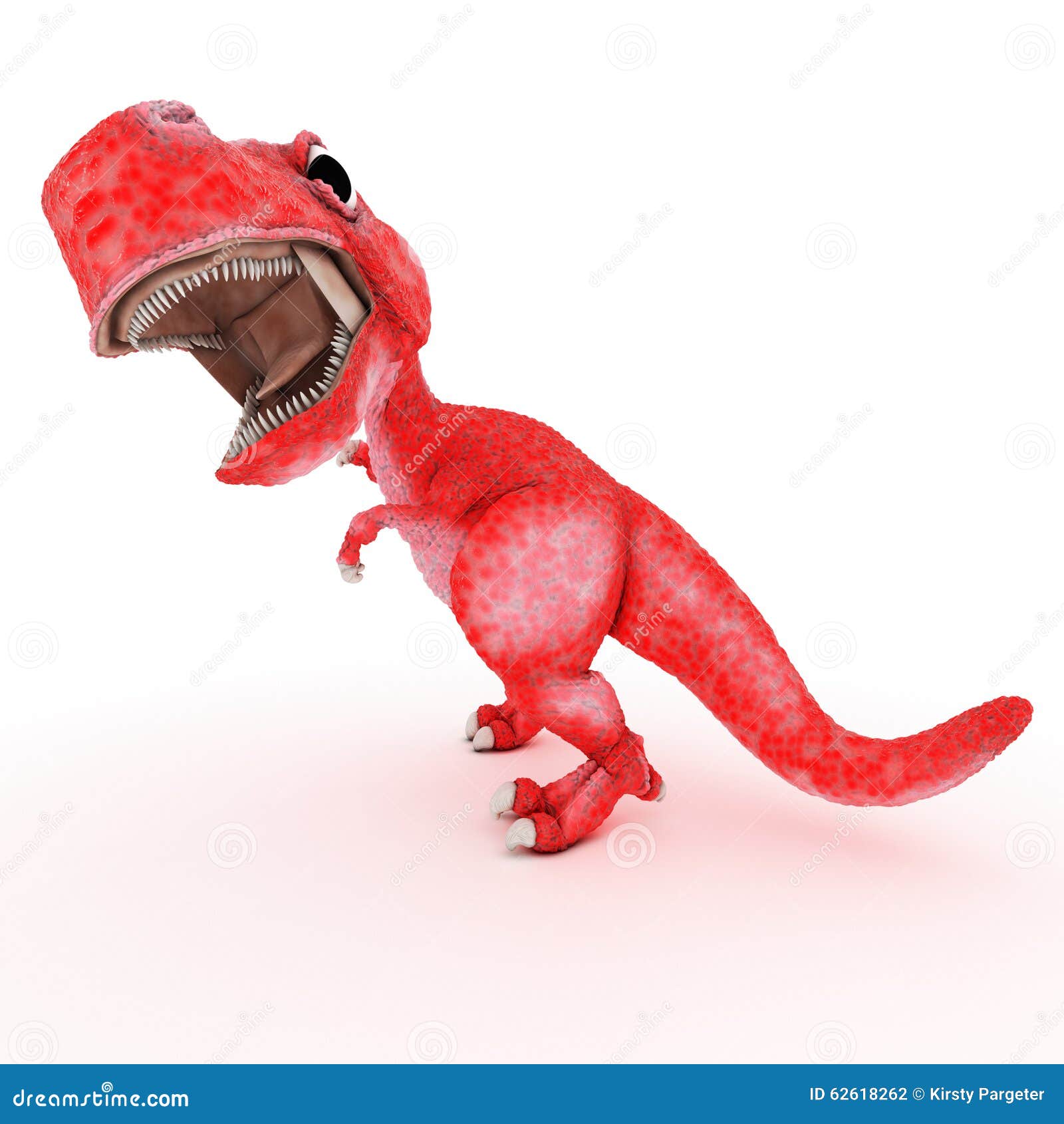 Friendly Cartoon Dinosaur stock illustration. Illustration of render ...