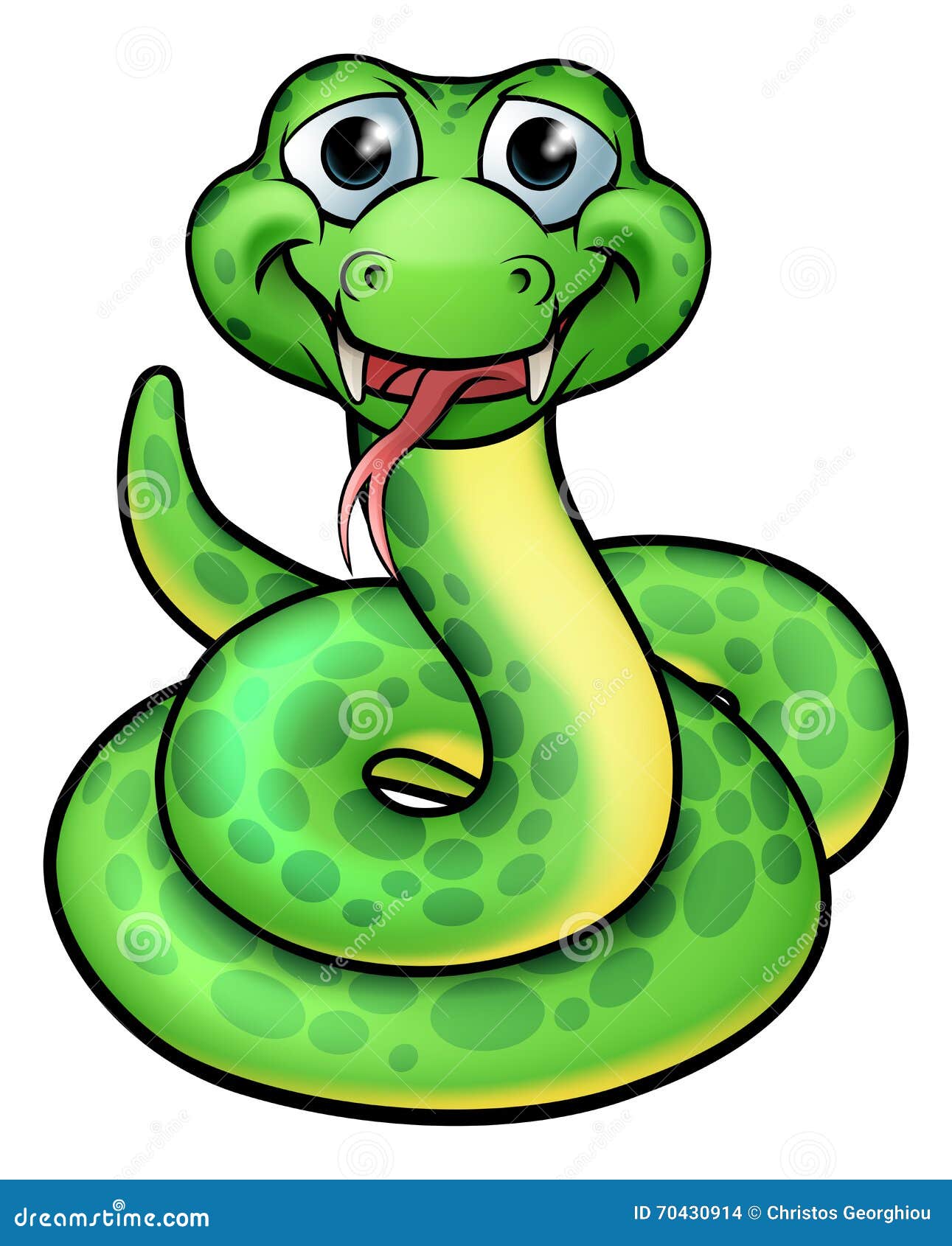 Friendly Cartoon Snake stock vector. Illustration of happy - 70430914