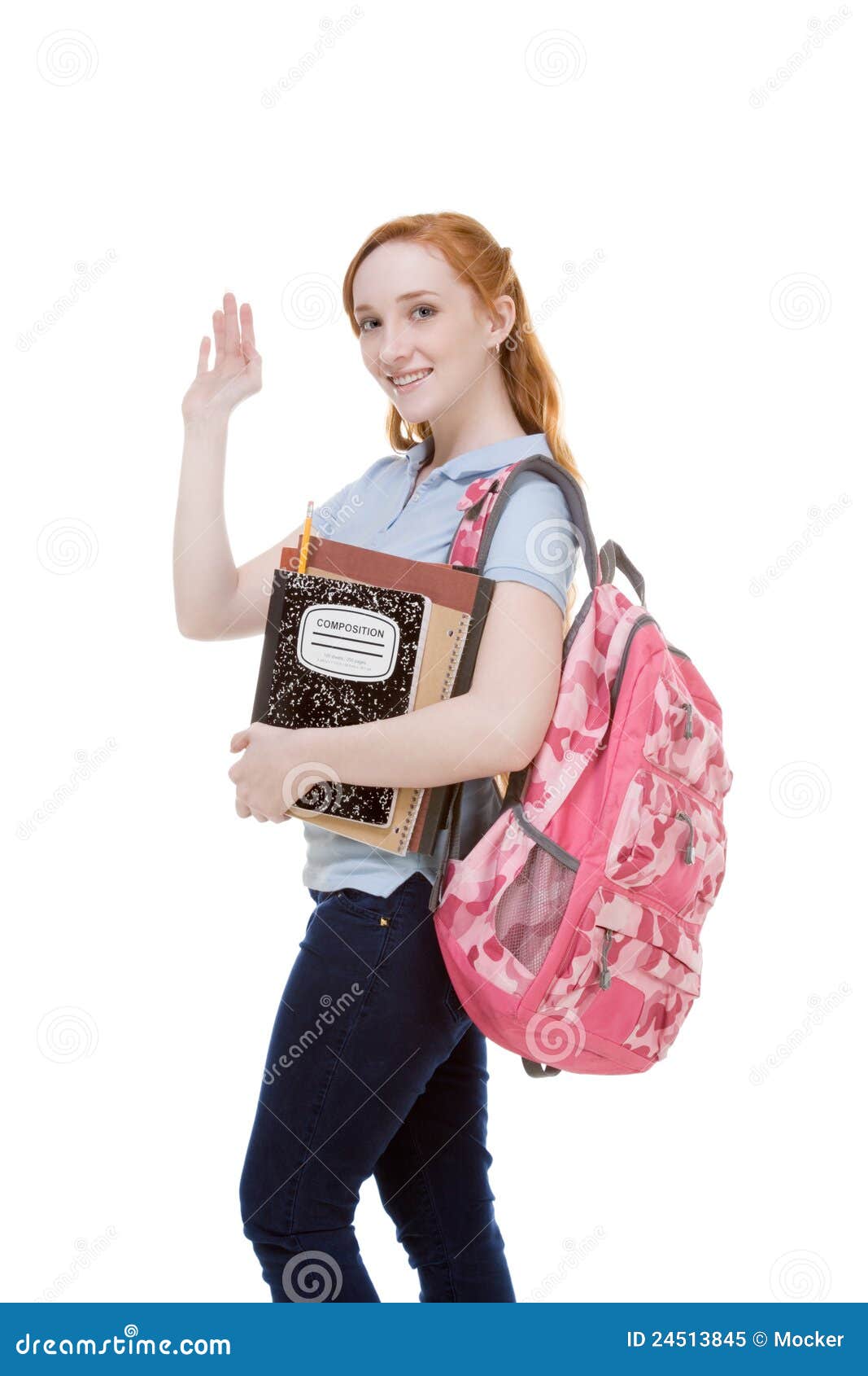 Friendly Caucasian College Student with Backpack Stock Image - Image of ...