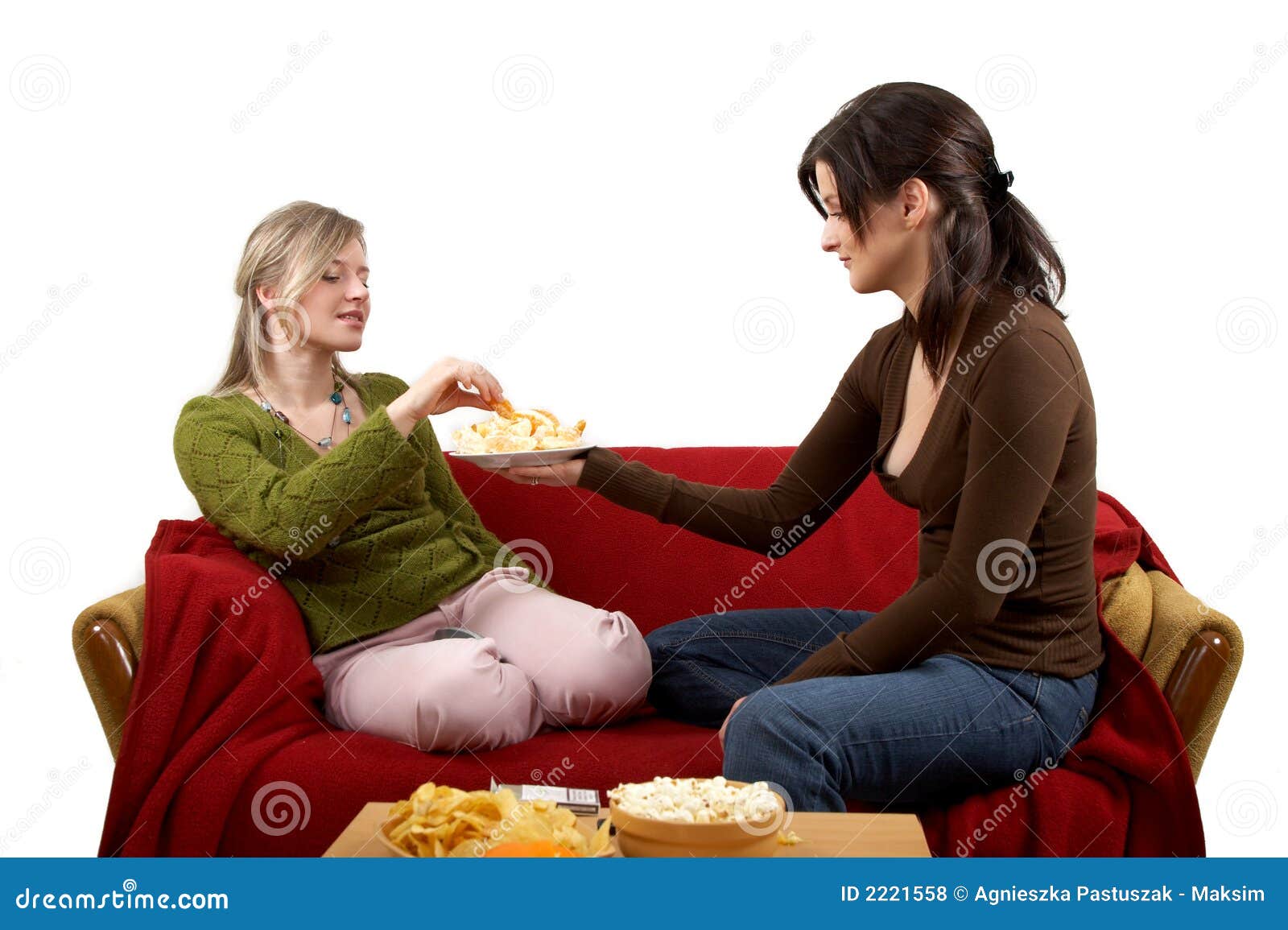 Friendly chat stock photo. Image of drinking, drink, brunette - 2221558