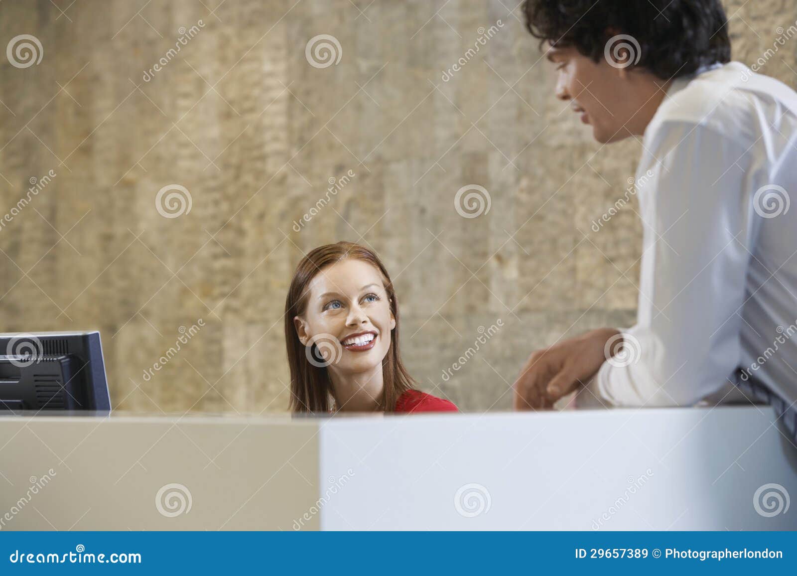 Friendly Chat at Workplace stock image. Image of businesspeople - 29657389