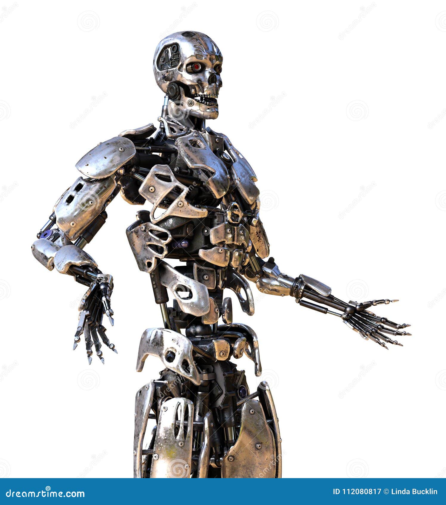 Friendly Chrome Robot stock illustration. Illustration of scifi - 112080817
