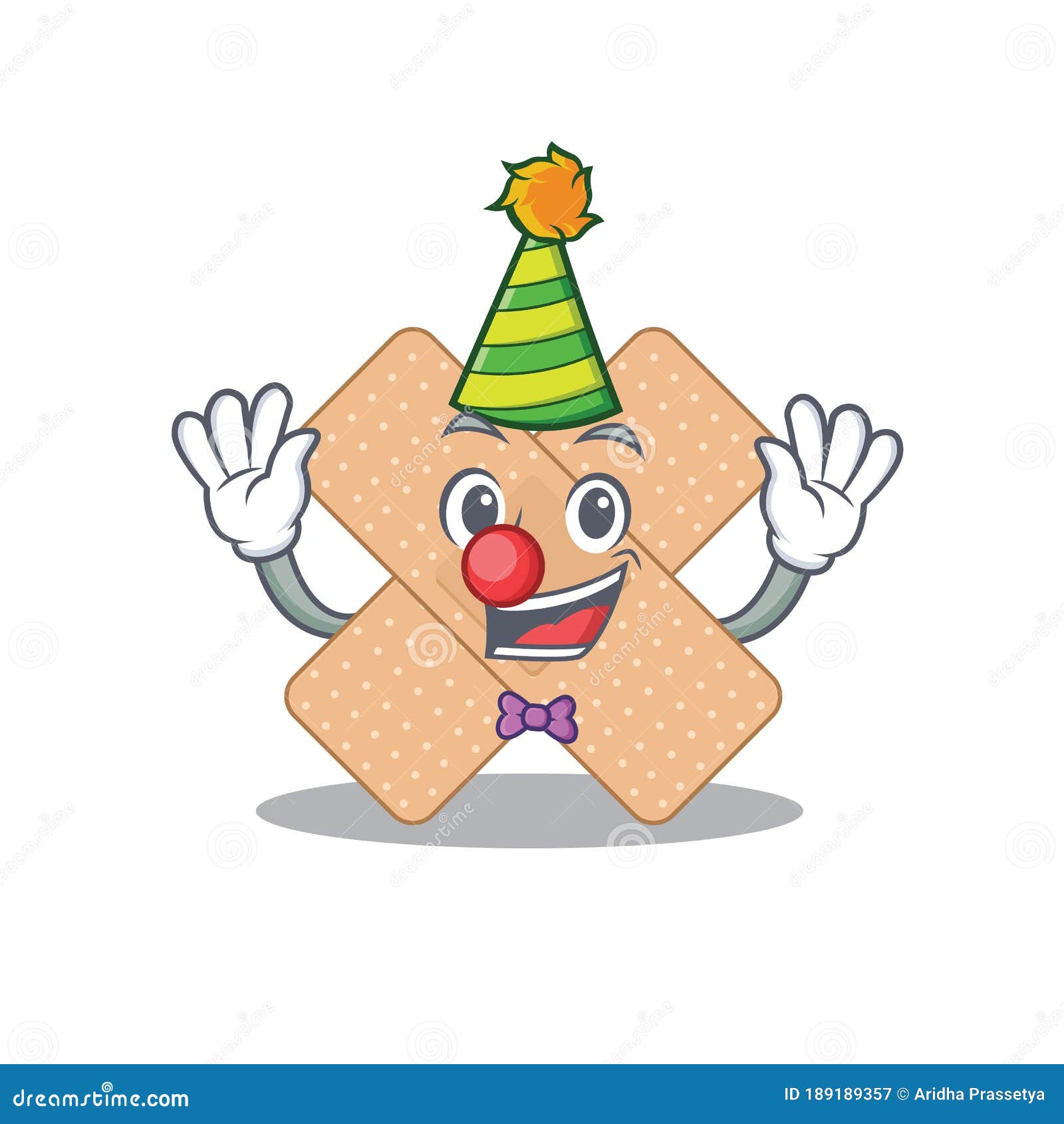 Friendly Clown Cross Bandage Mascot Design Concept Stock Vector ...