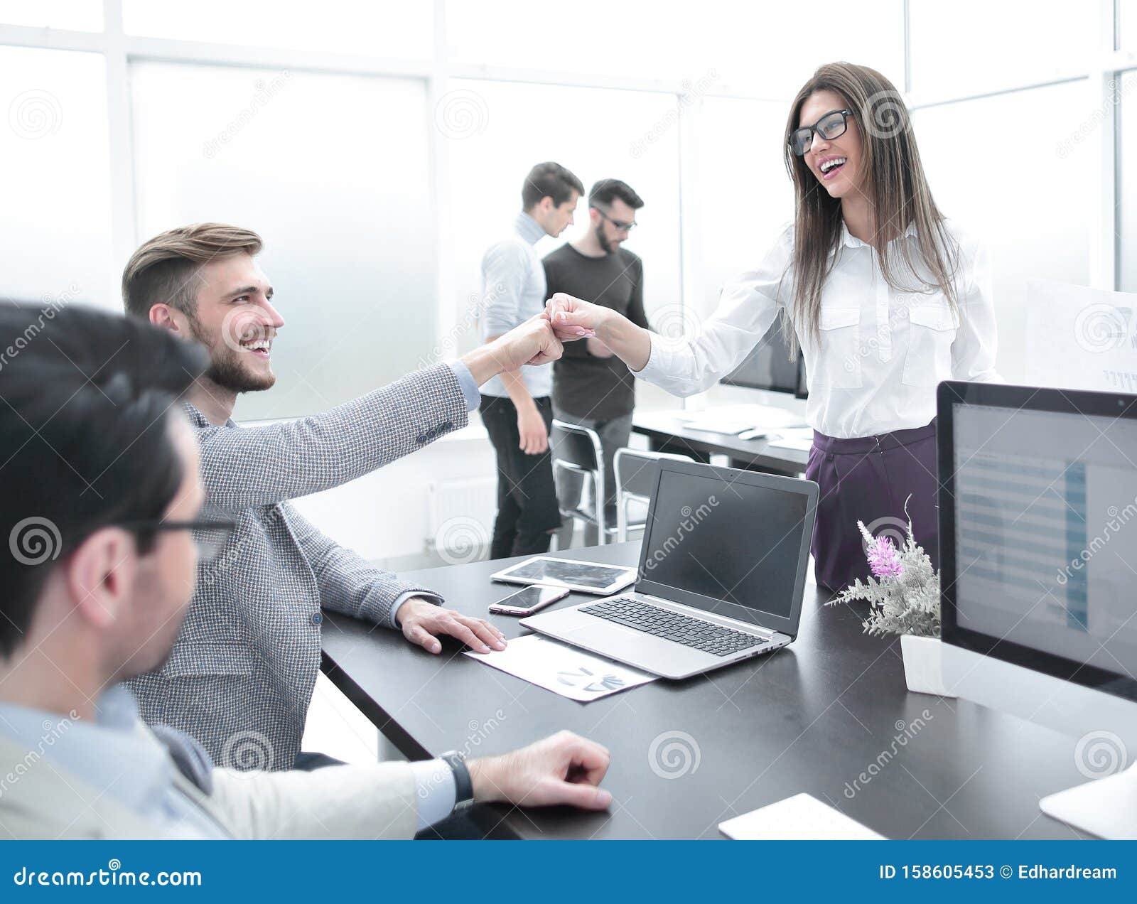 Friendly Colleagues in the Workplace. Stock Image - Image of colleagues ...