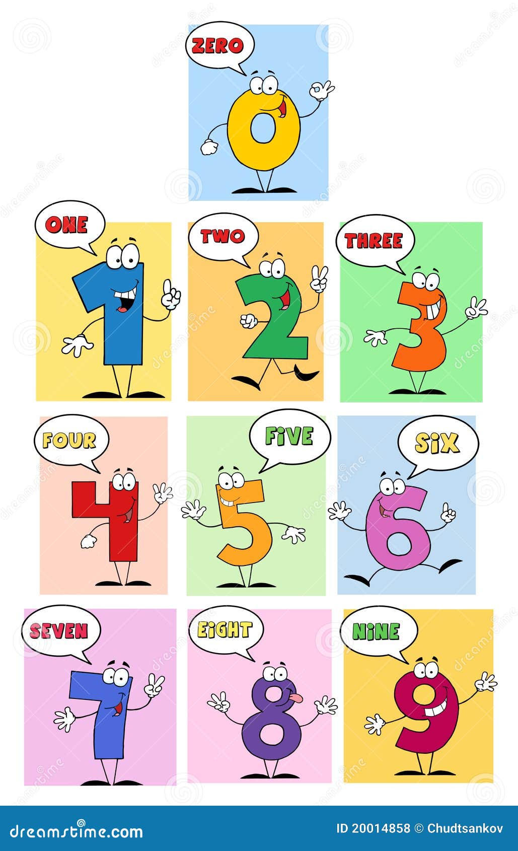 Friendly Comics Numbers Vector Illustration | CartoonDealer.com #20014858
