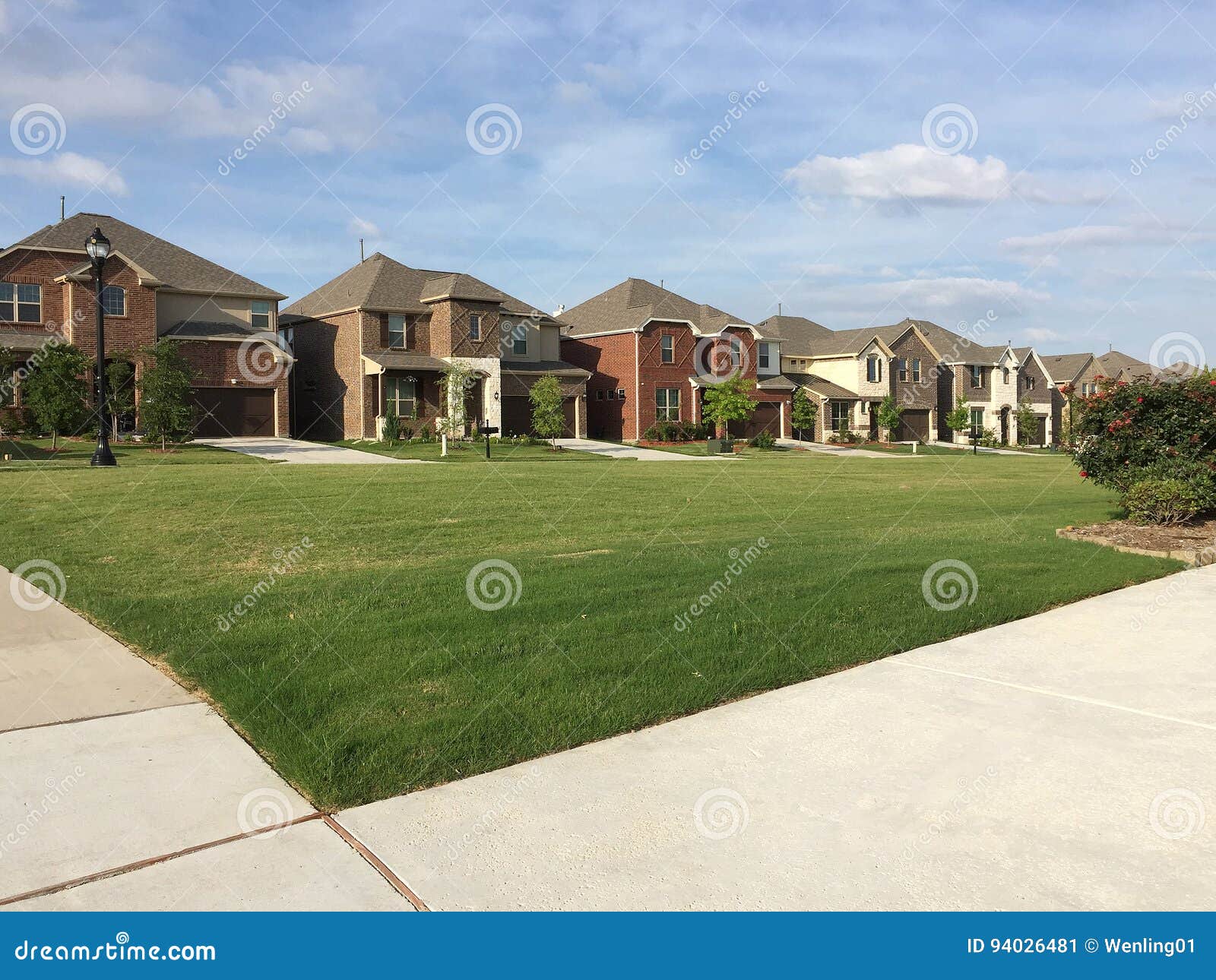 Friendly Community in Suburban TX USA Stock Image - Image of garden ...