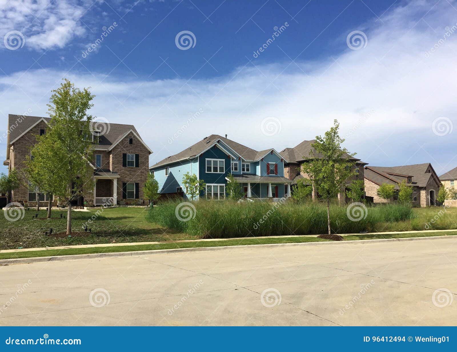 Friendly Community in Suburban TX USA Stock Photo - Image of alley ...