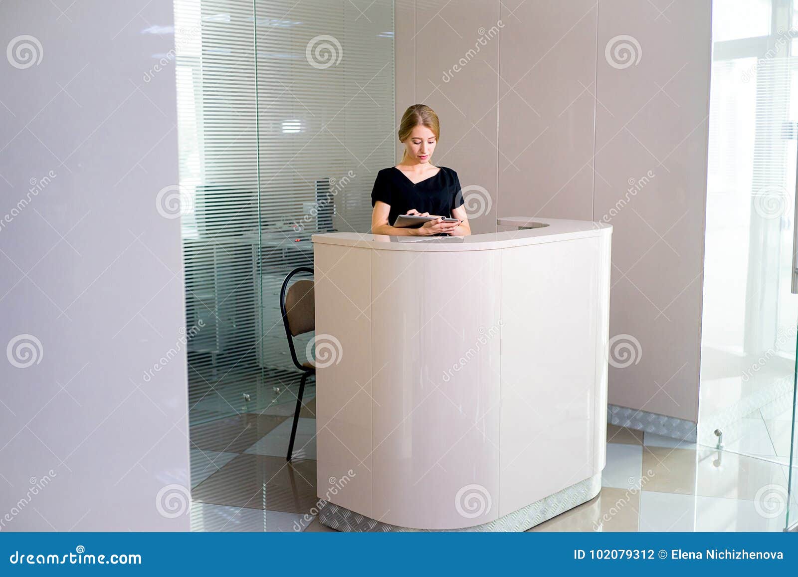 Reception at office stock photo. Image of attractive - 102079312
