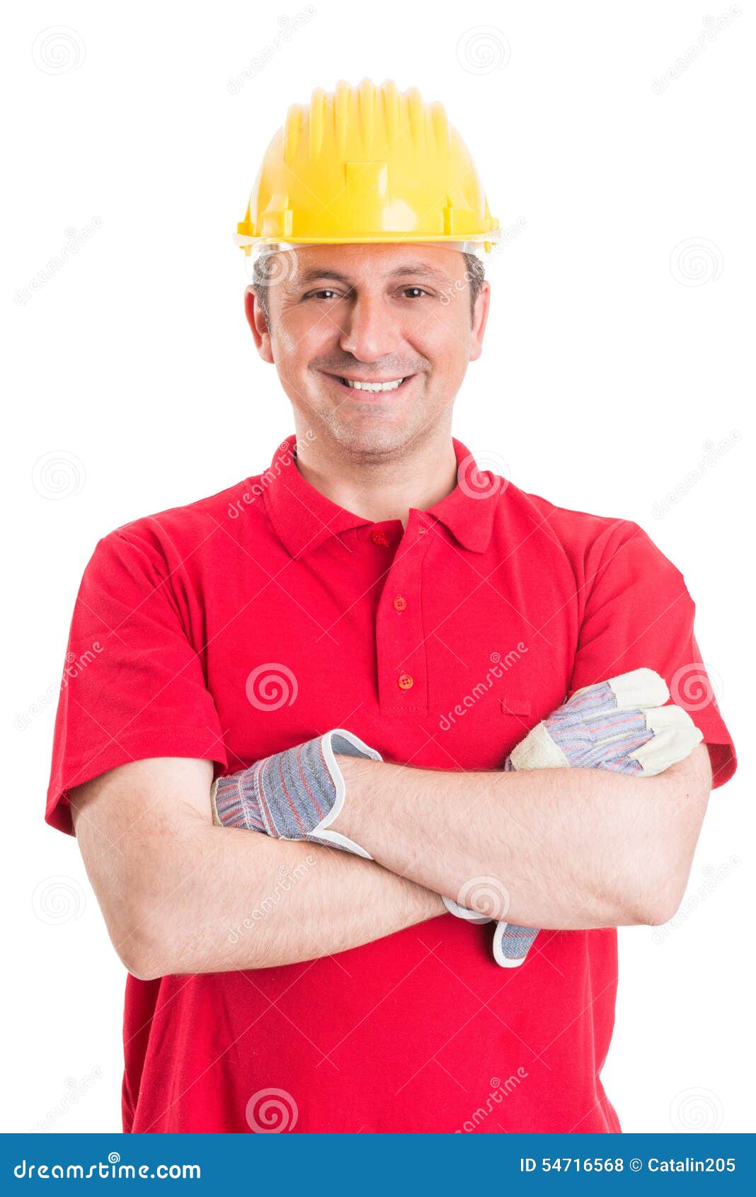 Friendly and Confident Construction Worker Stock Photo - Image of ...