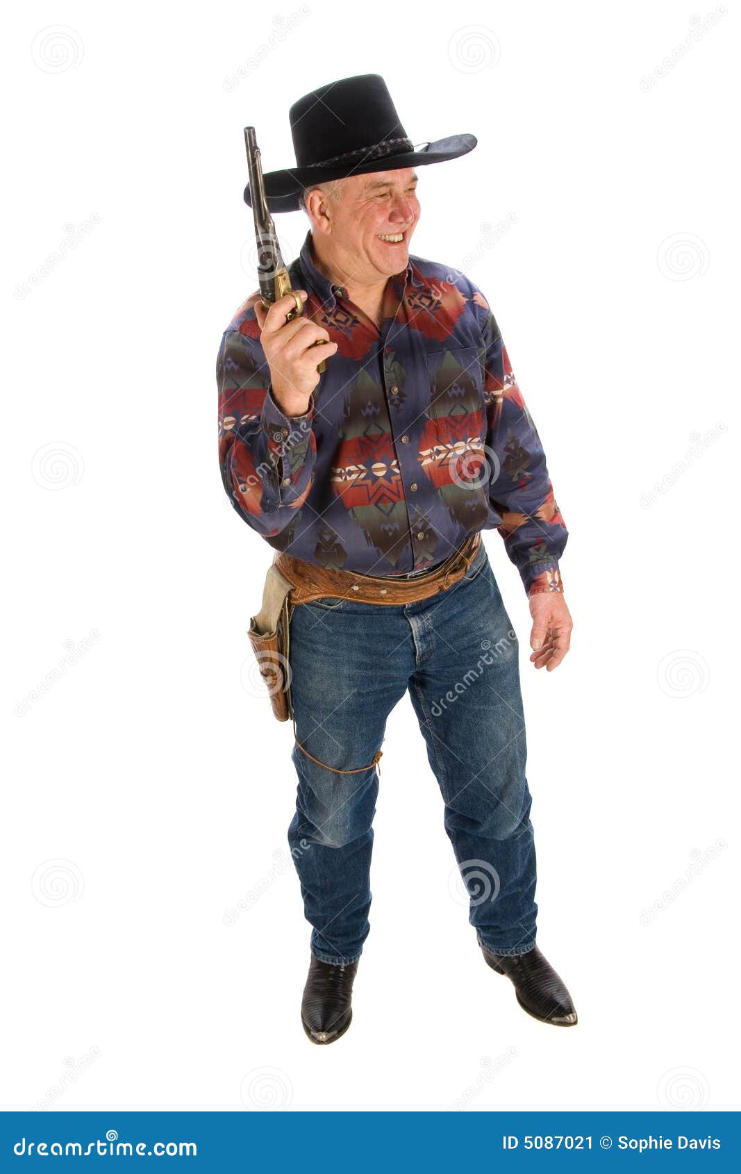 Friendly cowboy. stock image. Image of holster, male, studio - 5087021