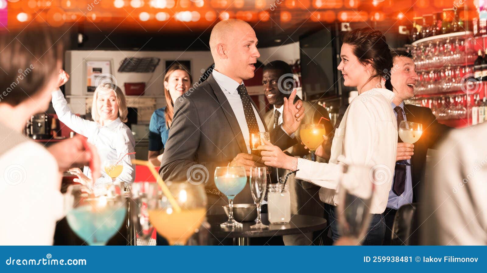 Friendly Coworkers On Office Party Stock Image Image Of Friends