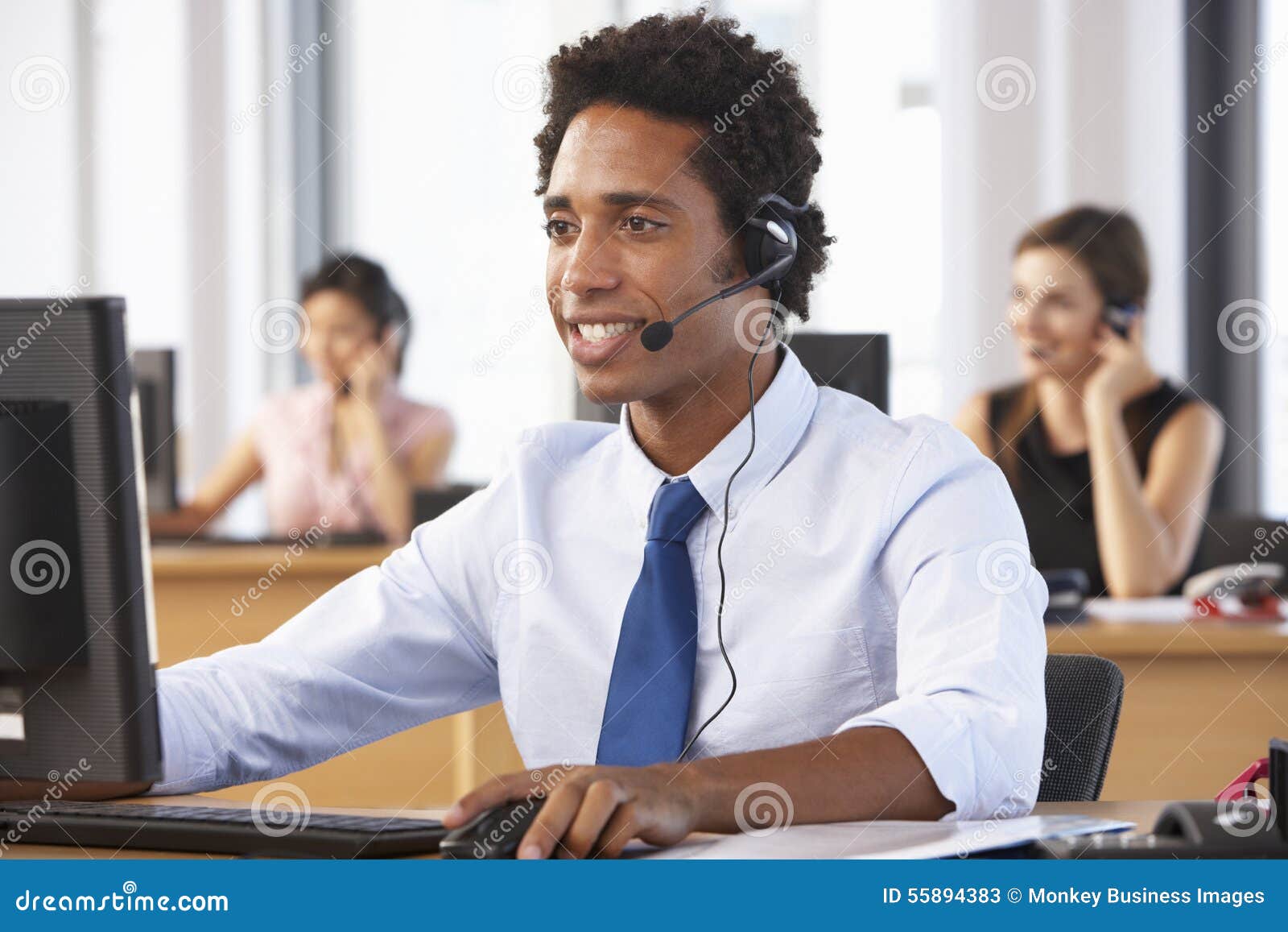 Friendly Customer Service Agent in Call Centre Stock Image - Image of ...