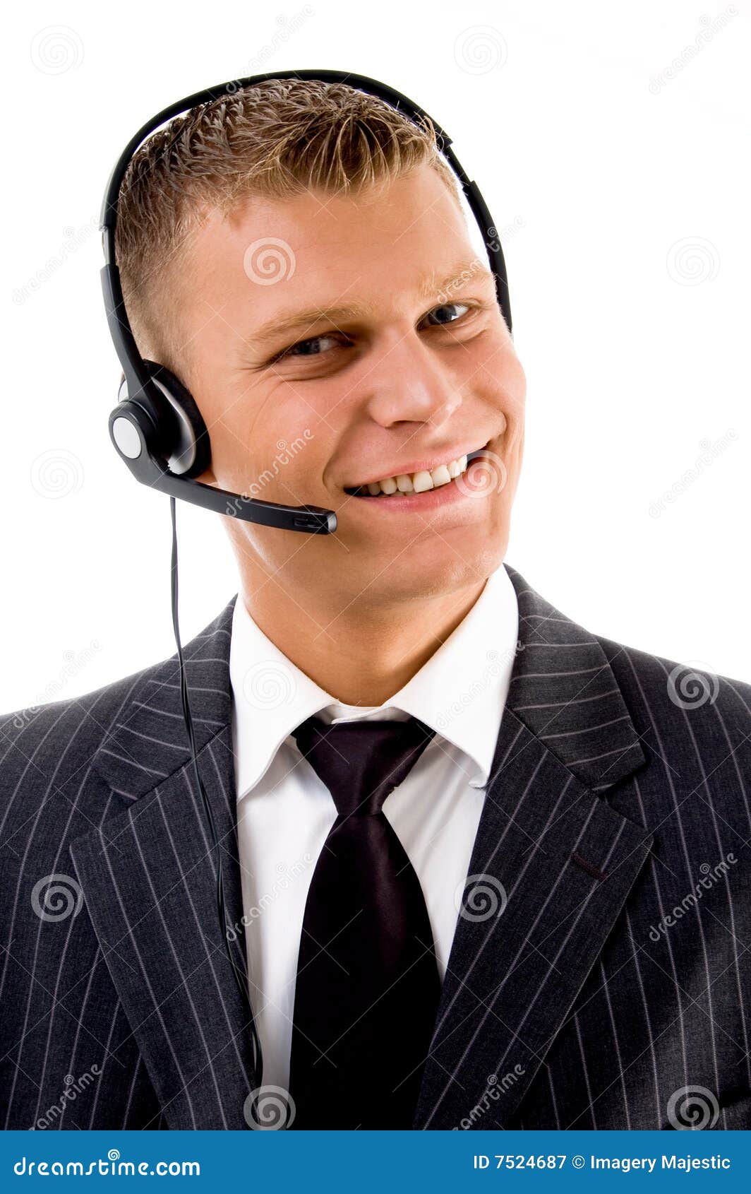 Friendly Customer Service Communicating Stock Image - Image of handsome ...