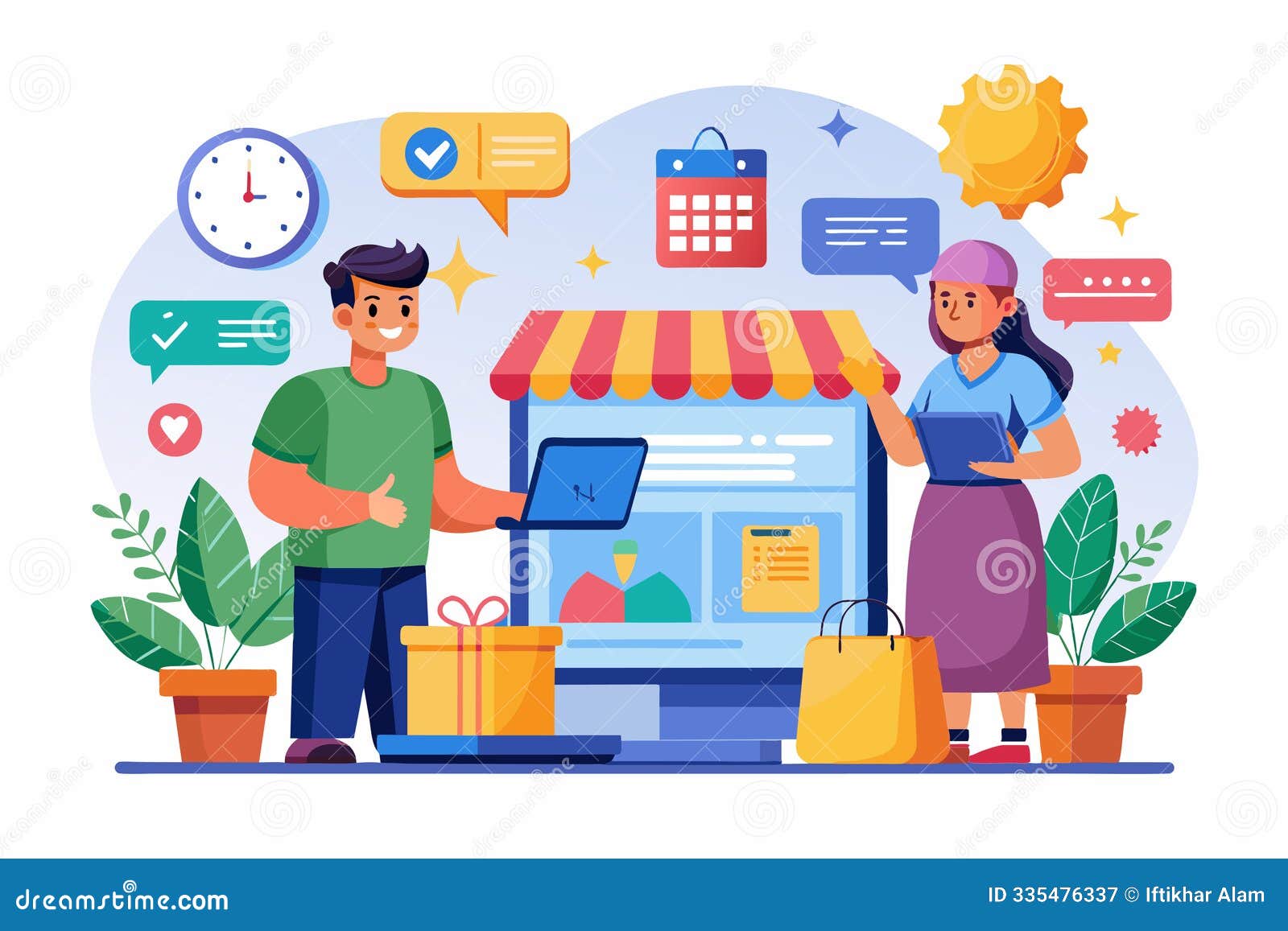 A Friendly Customer Service Interaction Occurs As a Customer and ...