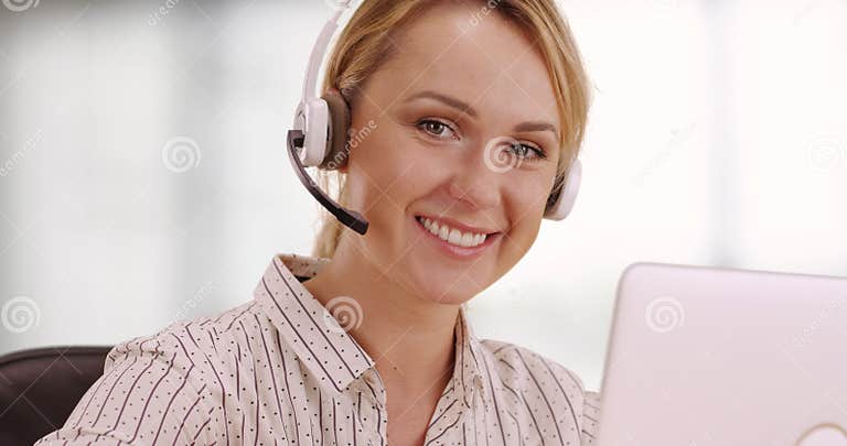 Friendly Customer Service Representative Stock Photo - Image of face ...