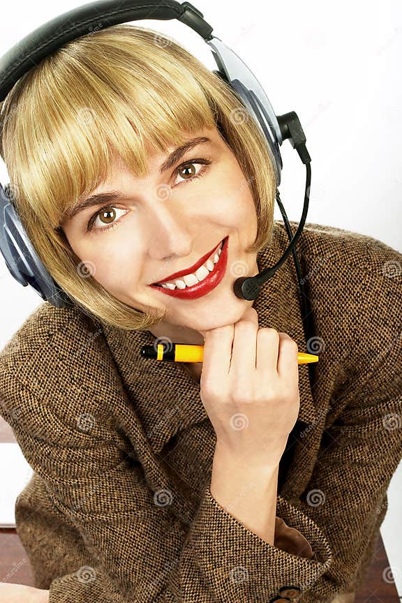 Friendly Customer Support Service. Stock Image - Image of agent ...