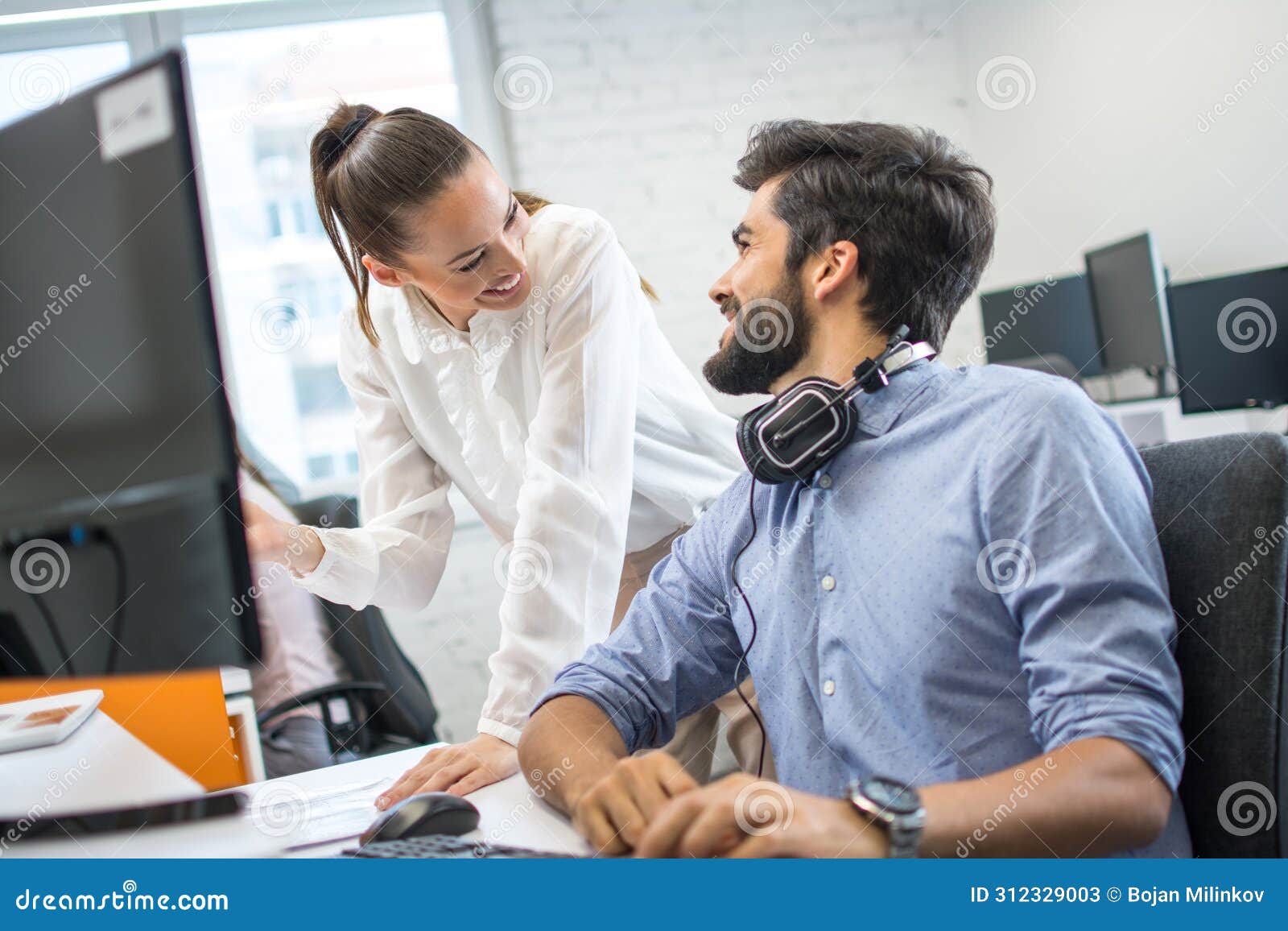 Friendly Customer Support Workers Solving Problems Together on Client S ...