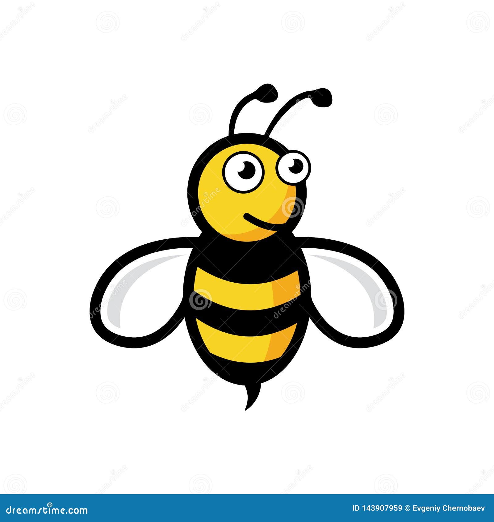 Friendly Cute Bee Flying and Smiling Vector Eps10. Bee Logo Stock ...
