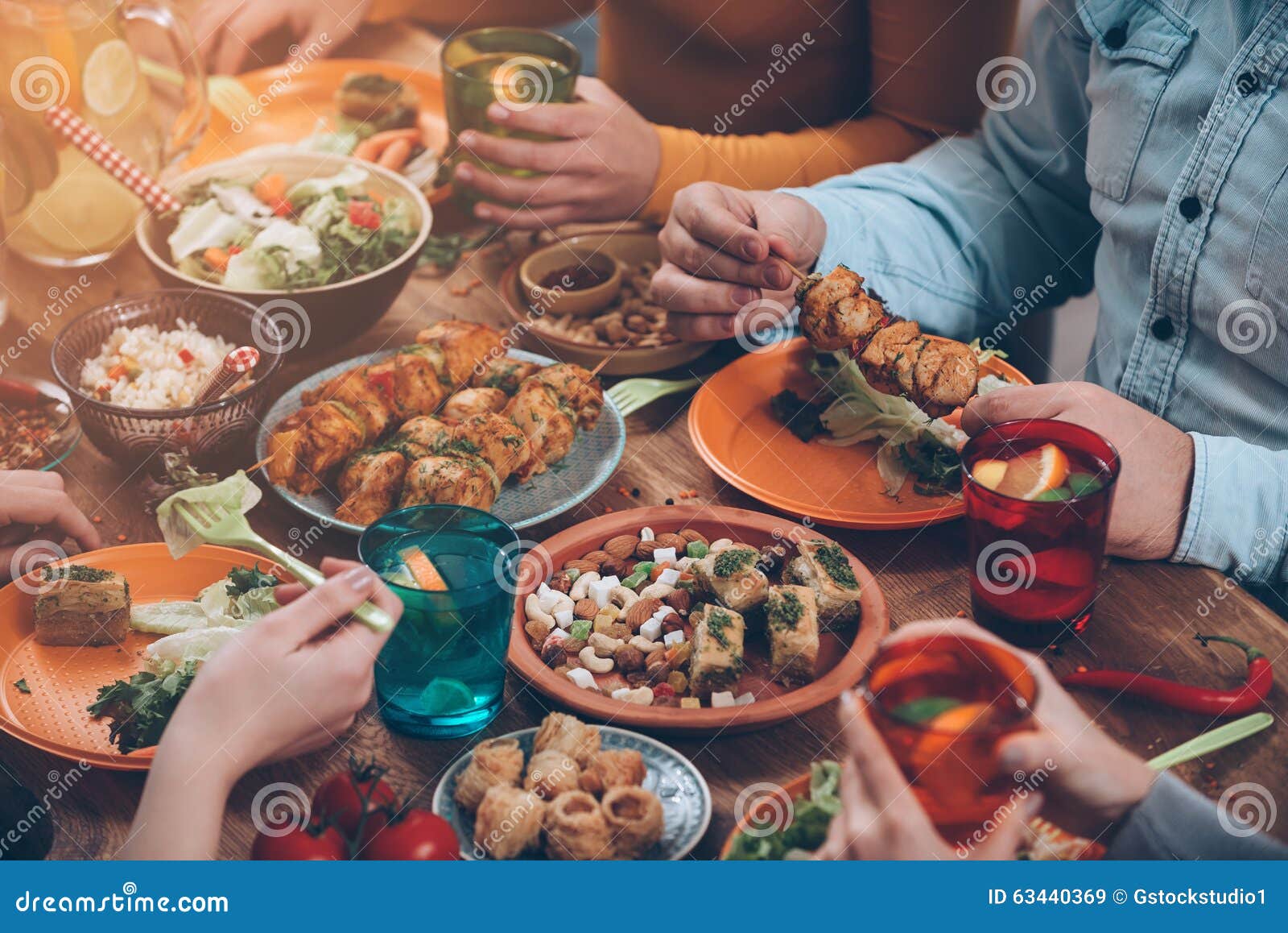 Friendly dinner. stock image. Image of people, meal, friendly - 63440369