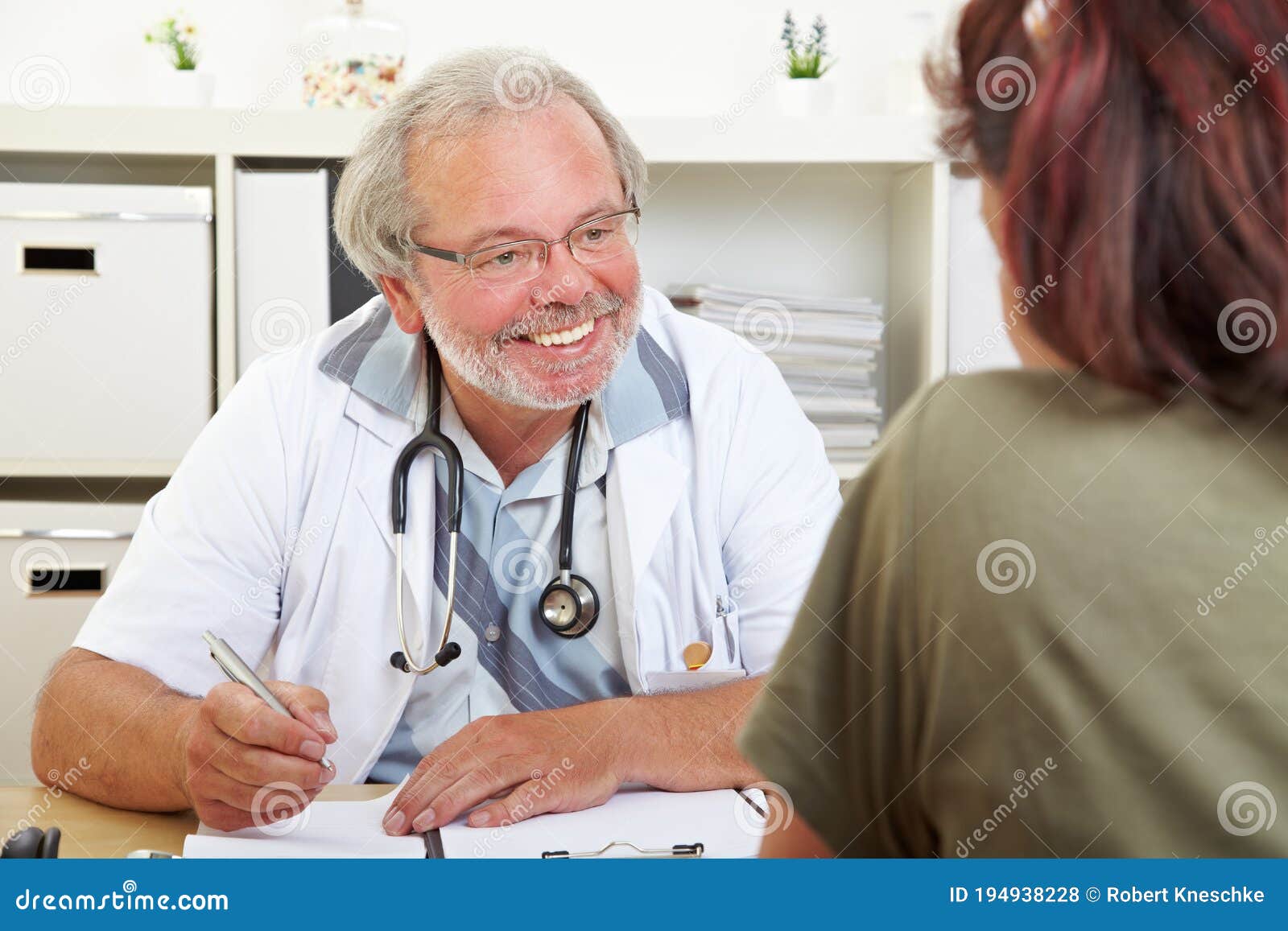 Friendly Doctor Advises Patient Stock Photo - Image of diagnose, chat ...