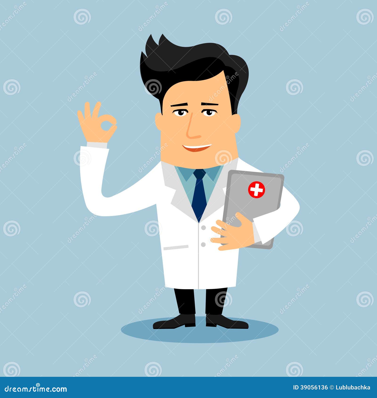 Friendly Doctor Flat Cartoon Character Stock Vector - Illustration of ...