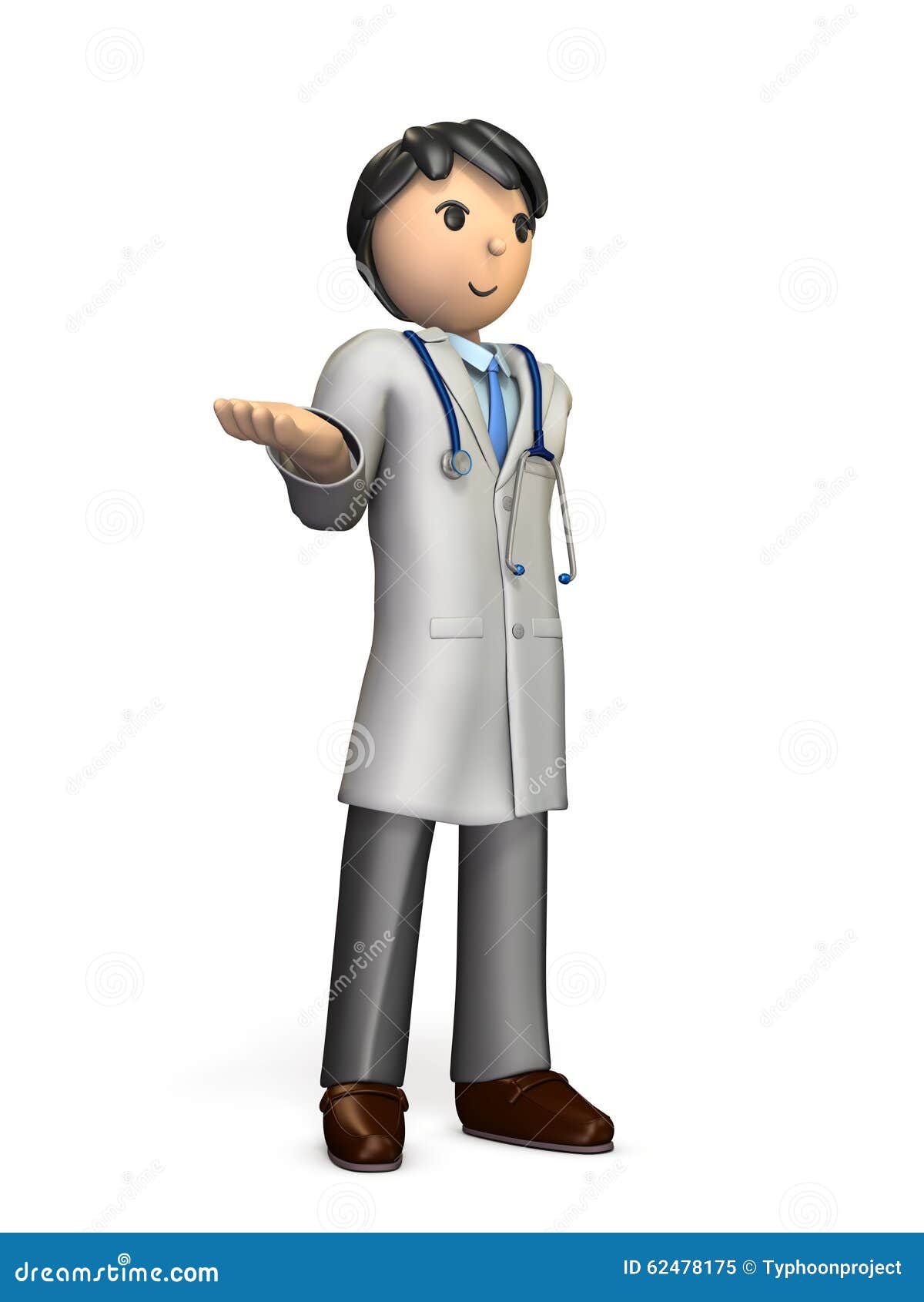 A Friendly Doctor Has To Introduce Something. Stock Illustration ...