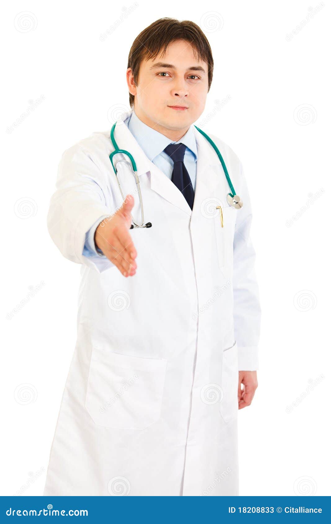 Friendly Doctor Stretches Out Hand for Handshake Stock Image - Image of ...