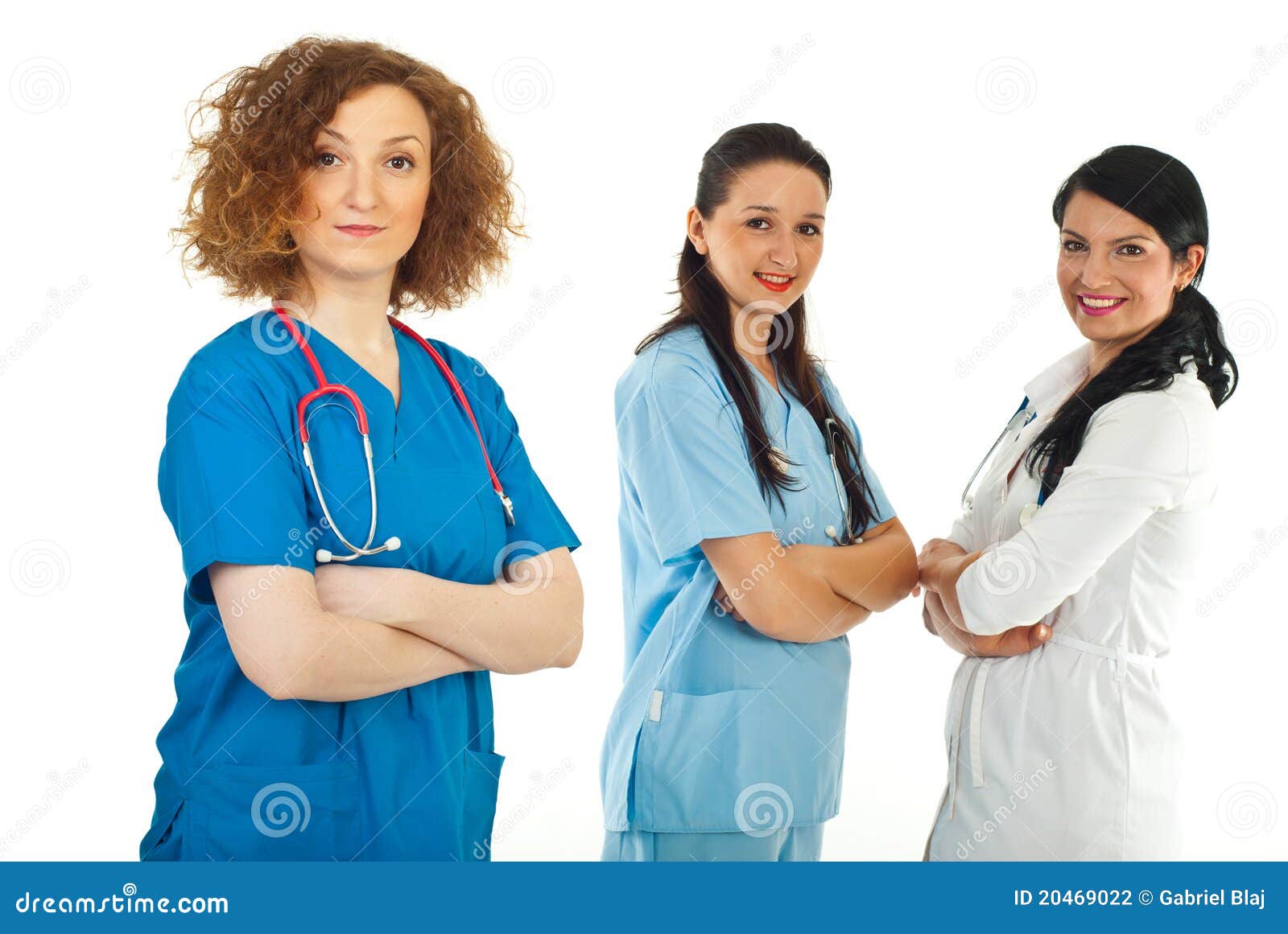Friendly Doctor Woman and Her Team Stock Photo - Image of happiness ...