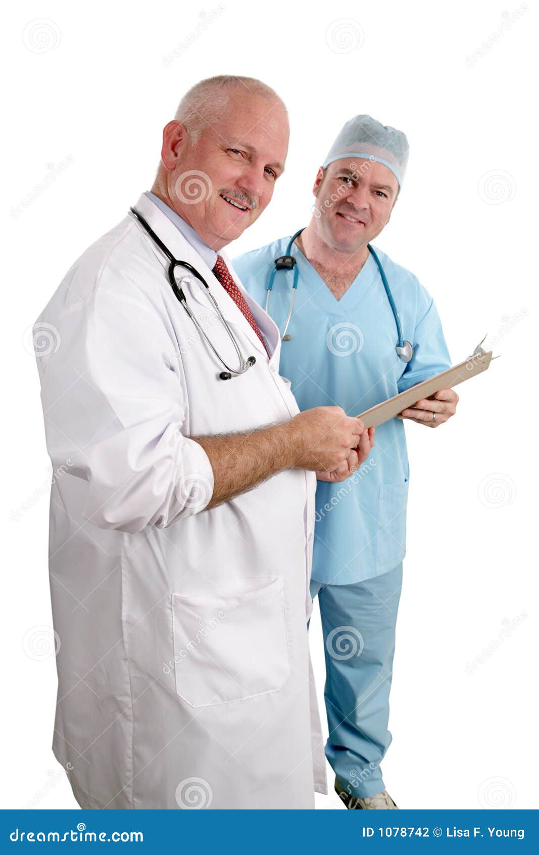 Friendly Doctors with Chart Stock Photo - Image of care, medicine: 1078742