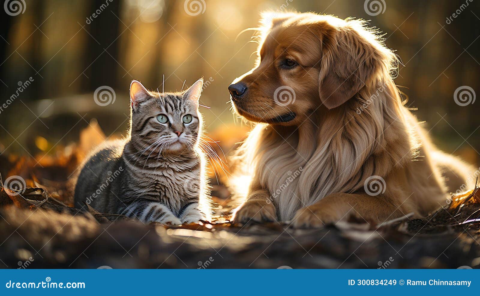 Friendly Dog and Cat Together Stock Illustration - Illustration of cats ...
