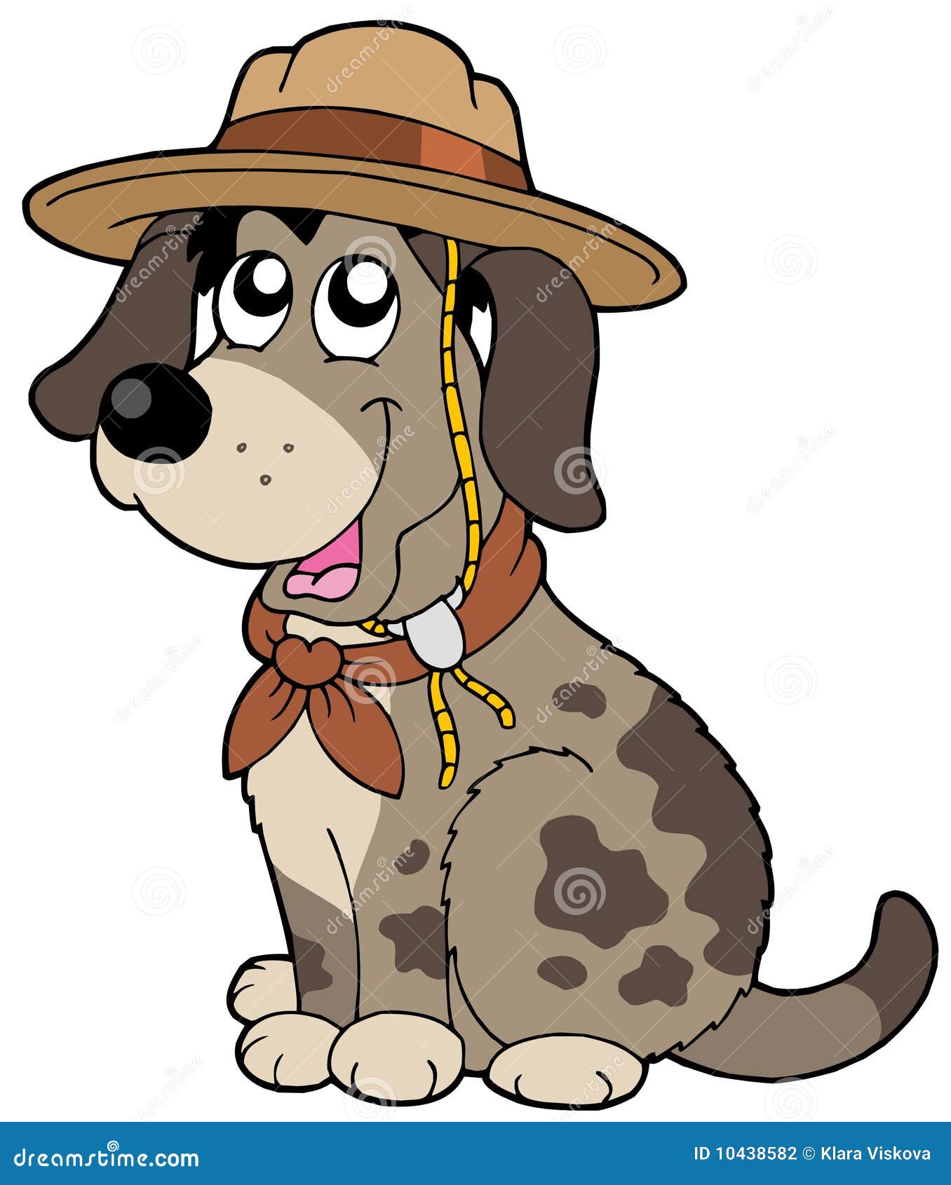 Friendly dog in scout hat stock vector. Illustration of draw - 10438582
