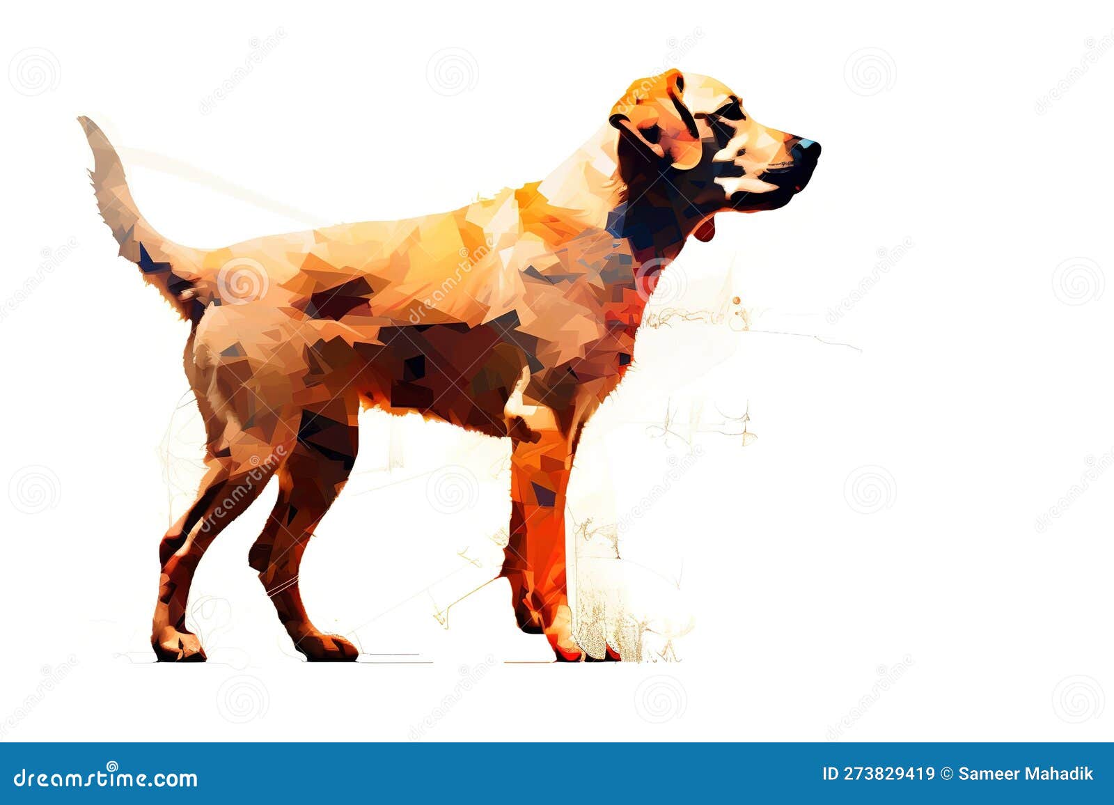 A Friendly Dog Wagging Its Tail Generative AI Stock Illustration ...