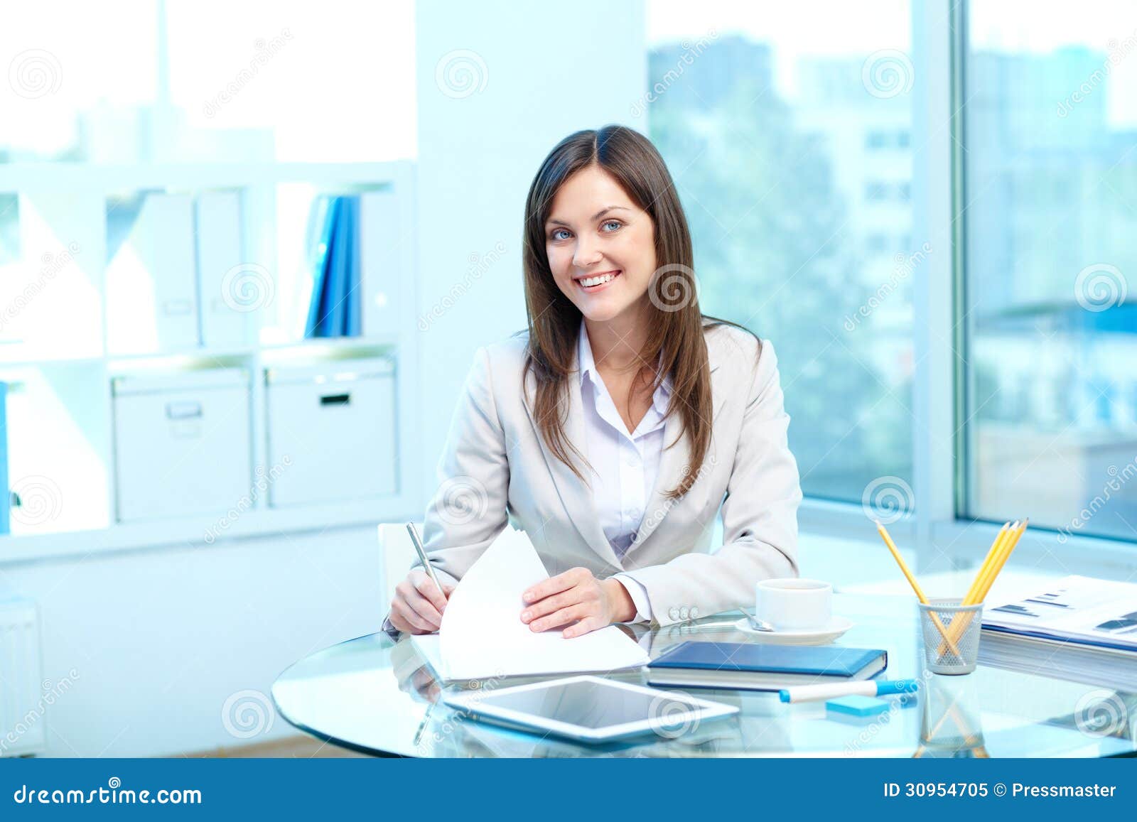 Friendly employer stock image. Image of applicant, positive - 30954705